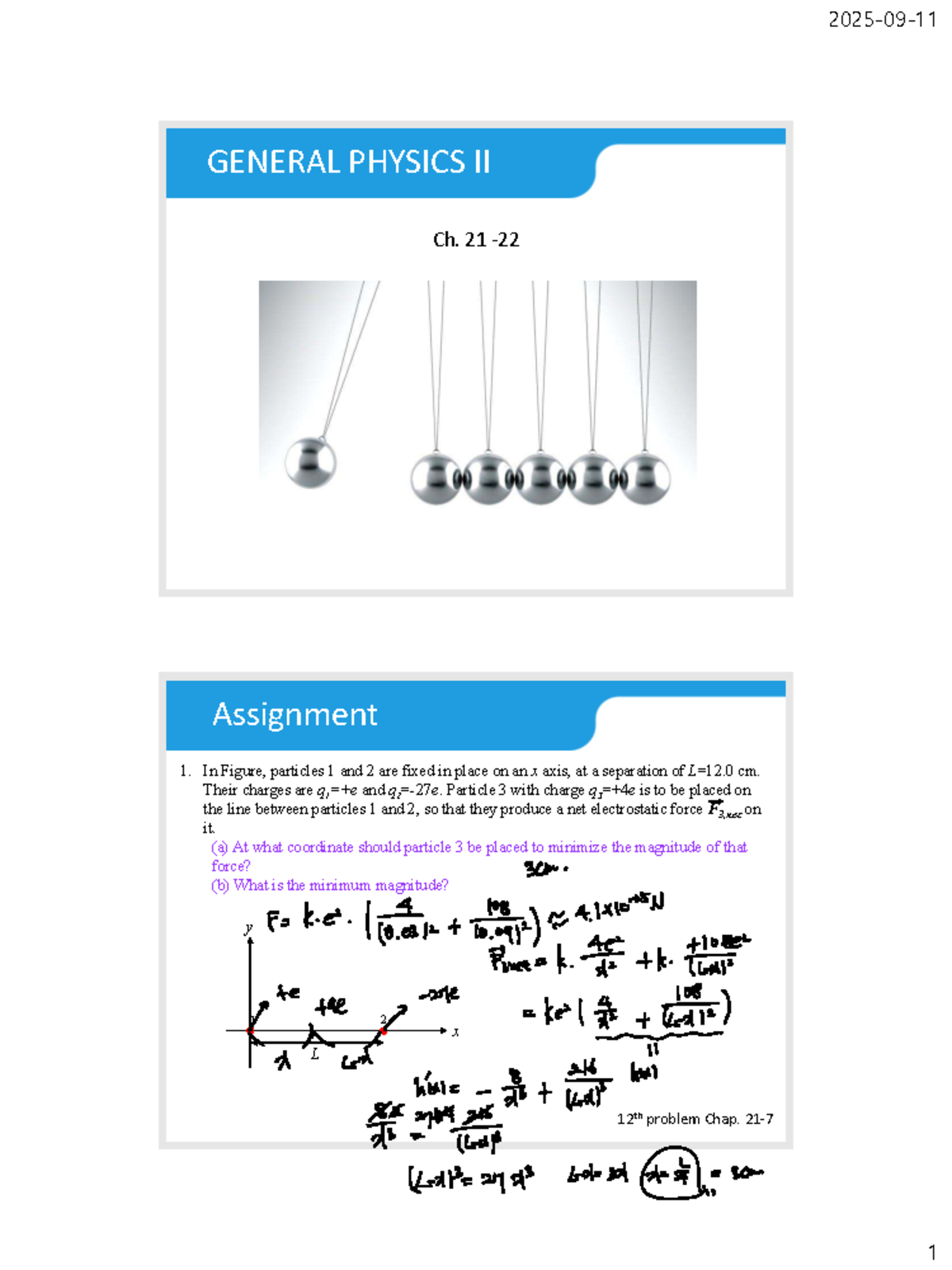 GENERAL PHYSICS II Ch. 21-22 Assignment Overview - Studocu