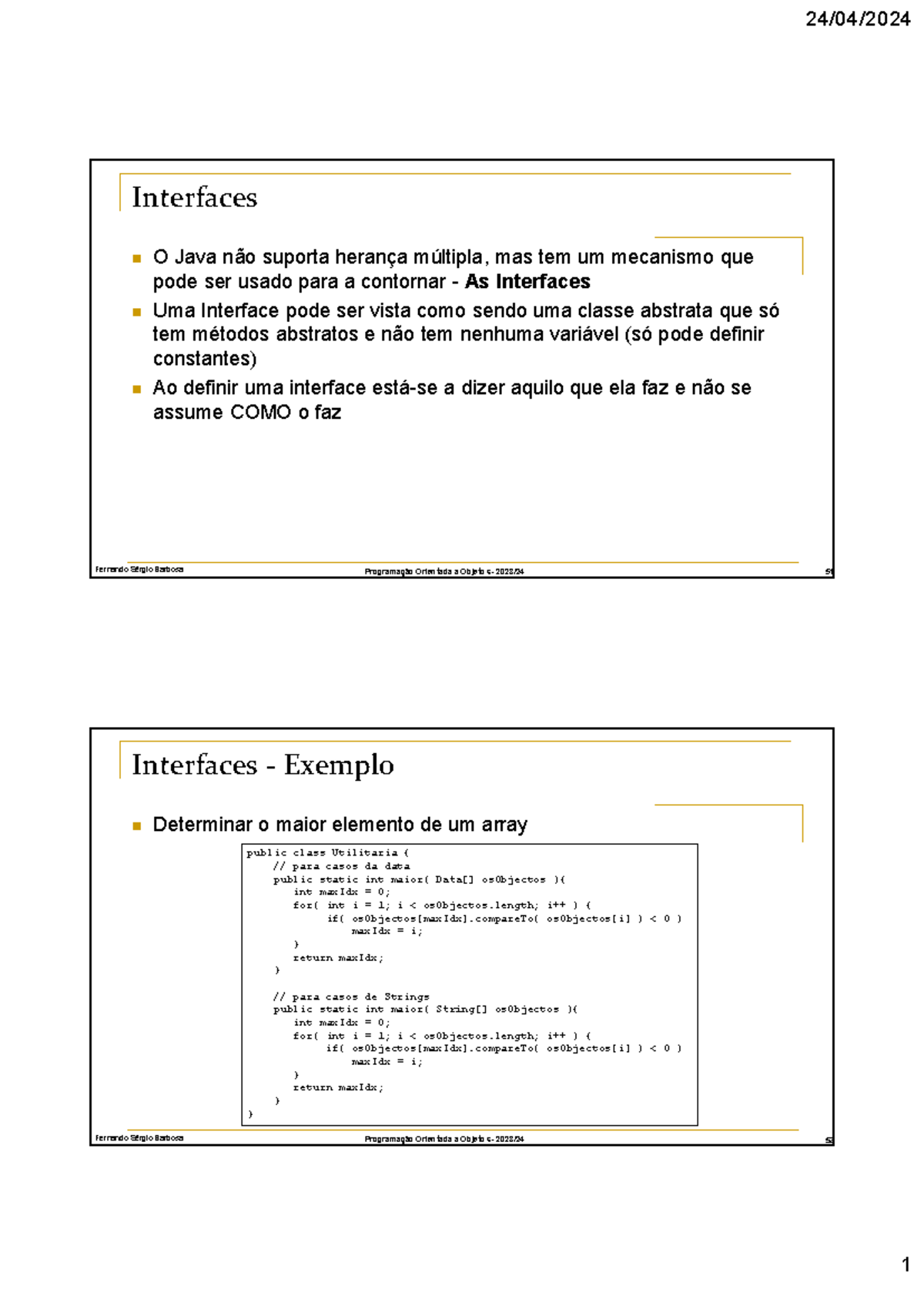 POO Aula 10: Interfaces e Polimorfismo em Java - Studocu