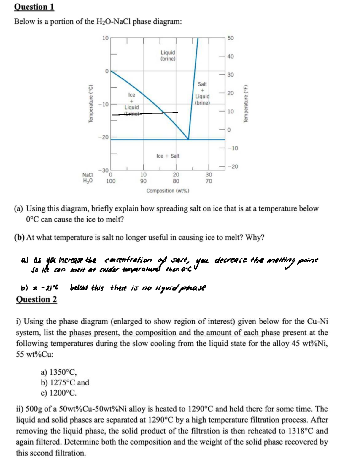 MIAE 221 Phase Diagrams and Material Properties Exercises - Studocu