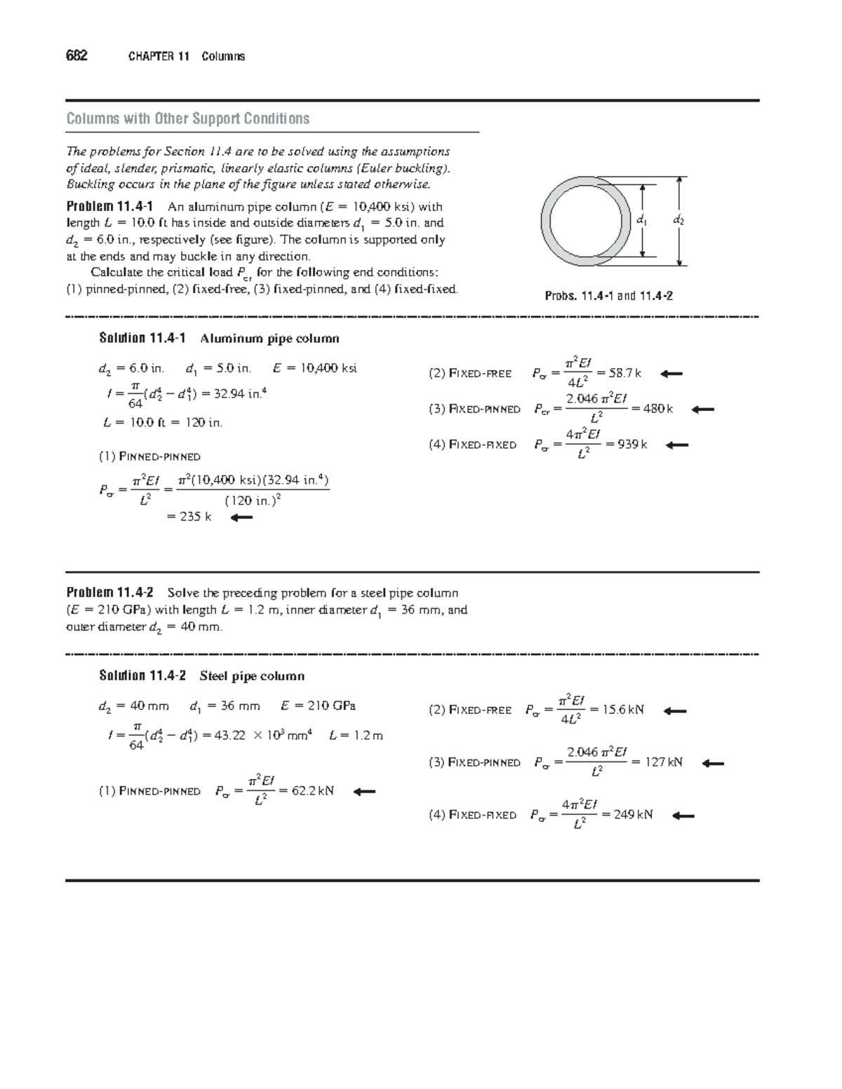 Mechanics of Materials Chap 11-02 - 682 CHAPTER 11 Columns Columns with ...