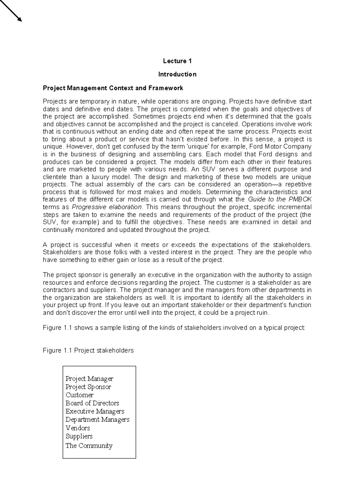 Project Management Notes: Lecture 1 - Introduction to PM Context ...