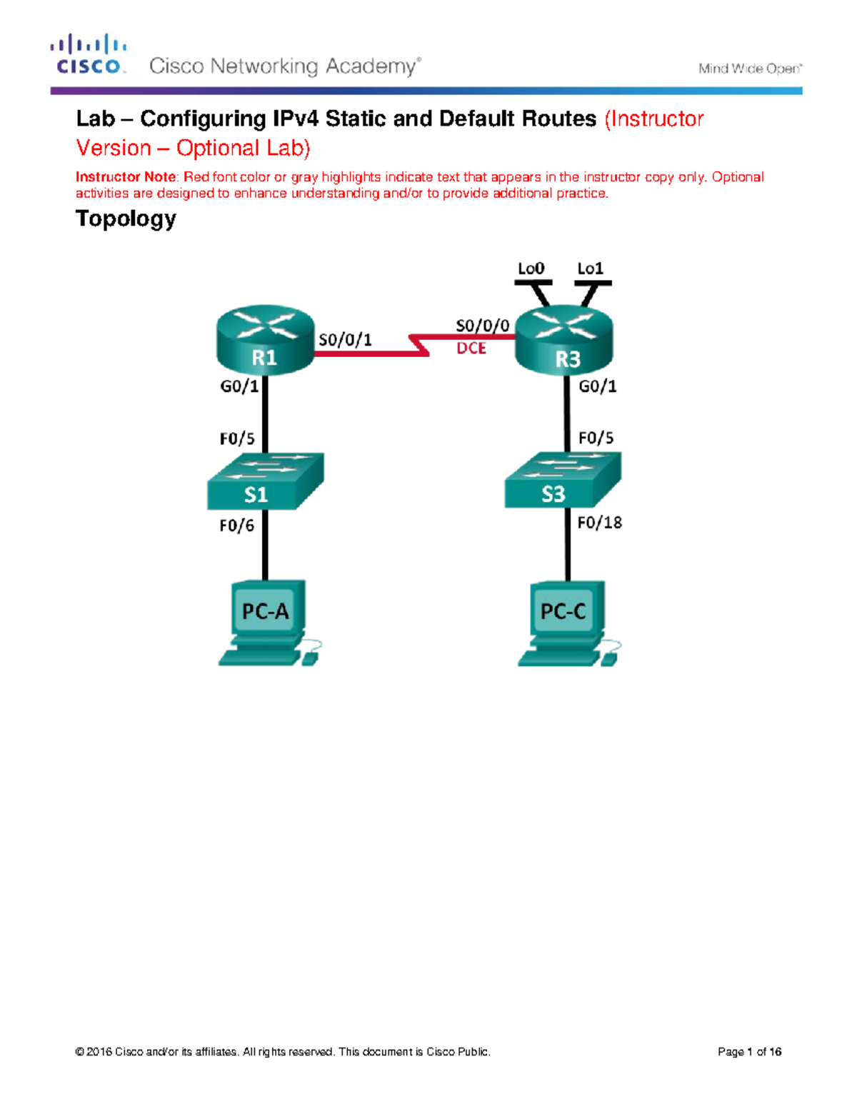 2 2 2 5 Lab Configuring IPv 4Staticand Default Routes - Lab ...