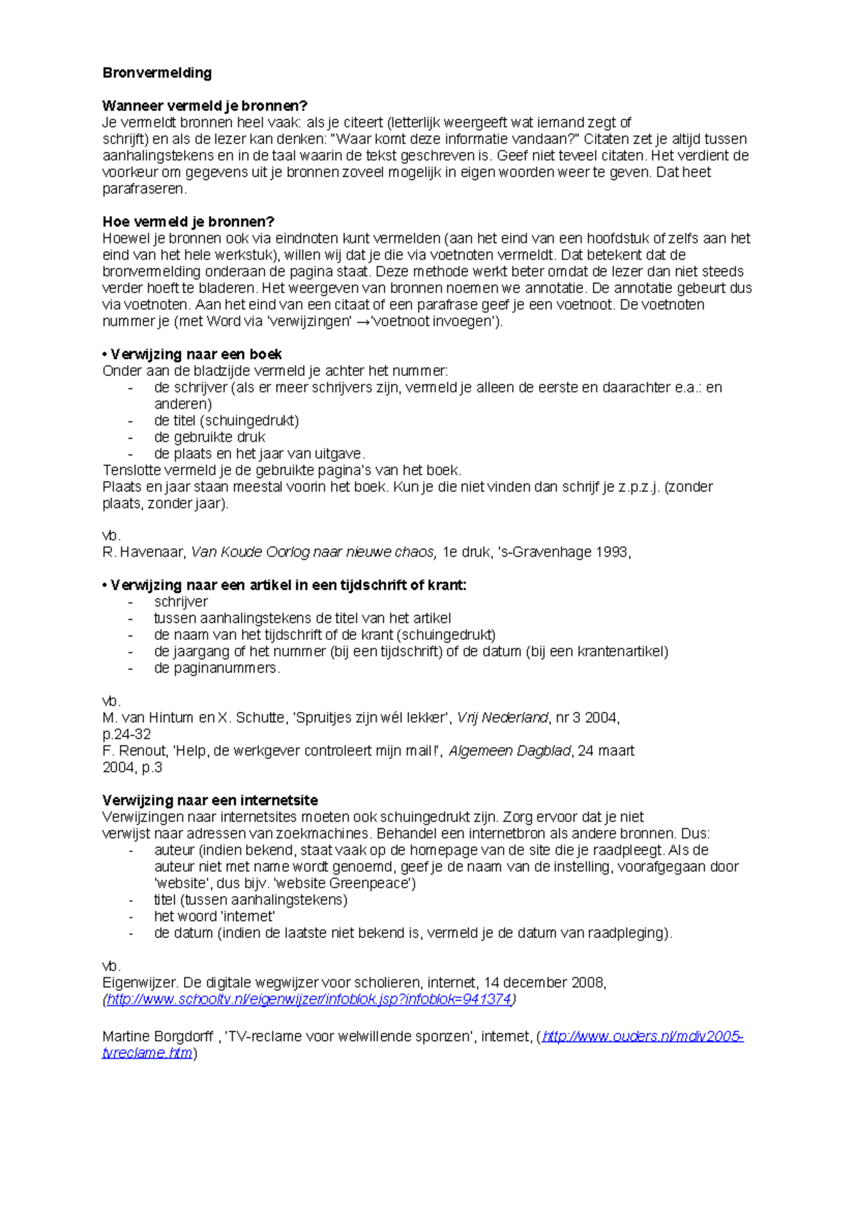 Bronvermelding in het Gymnasium: Richtlijnen en Voorbeelden - Studeersnel