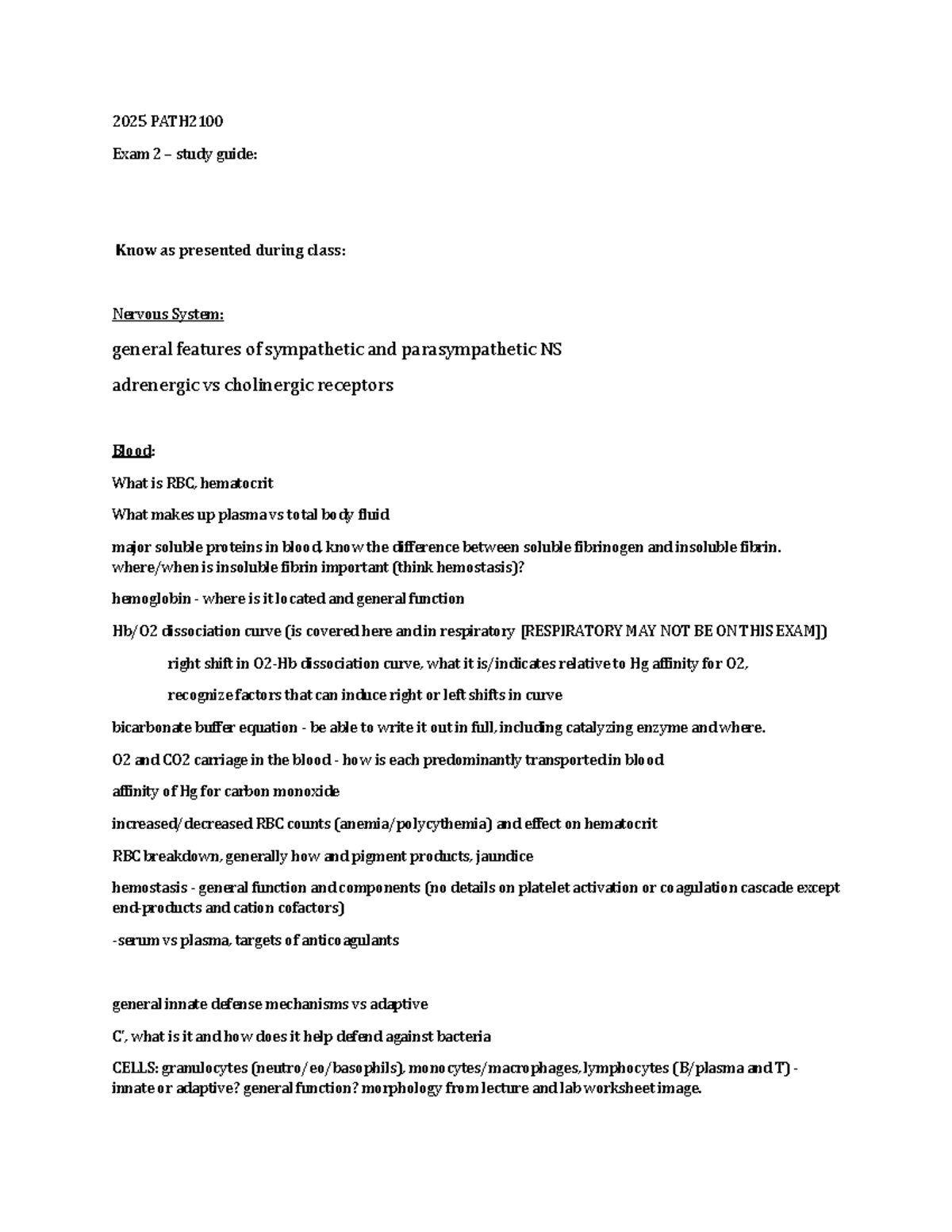 2025 PATH2100 Exam 2 Study Guide - Studocu