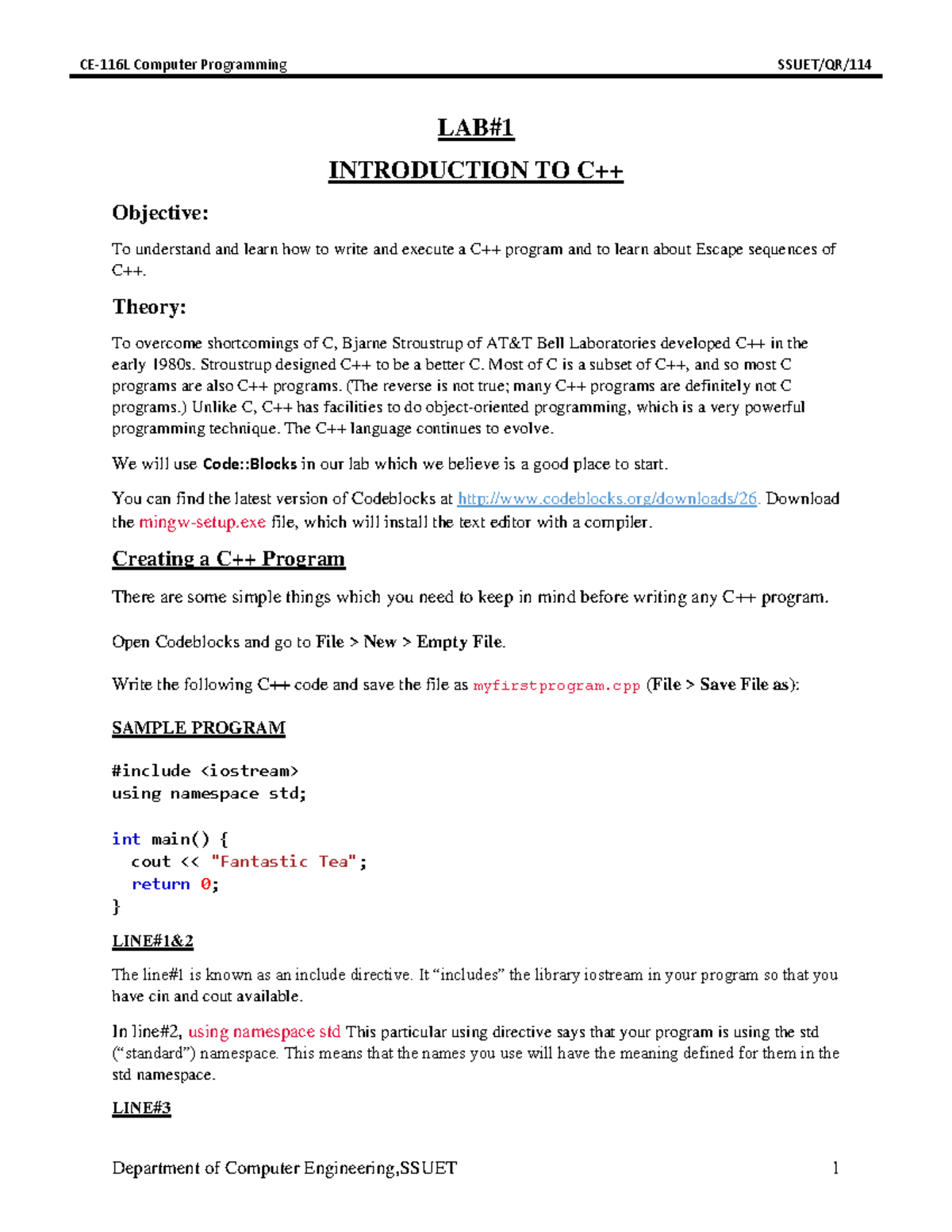 Cp Lab Manual Labs Only My Computer Programming Notes Lab