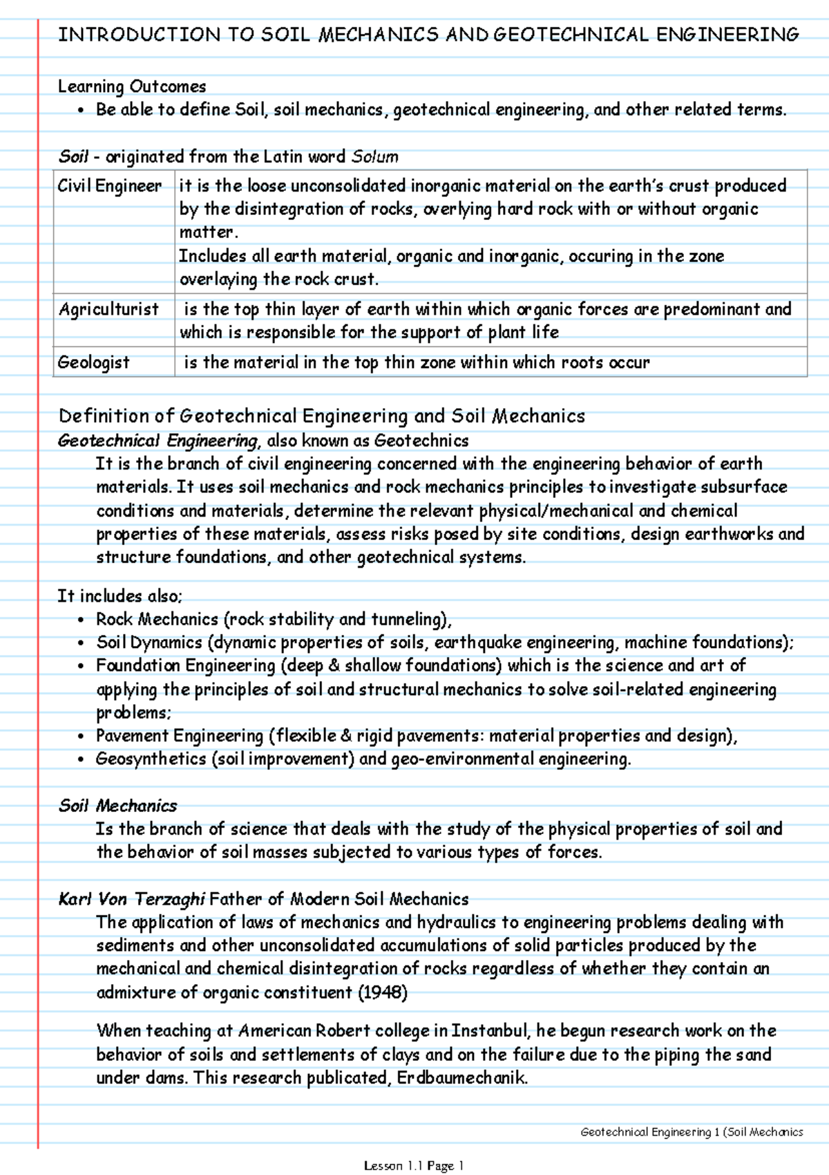 Introduction Geotechnical Engineering 1 - INTRODUCTION TO SOIL MECHANICS AND GEOTECHNICAL - Studocu
