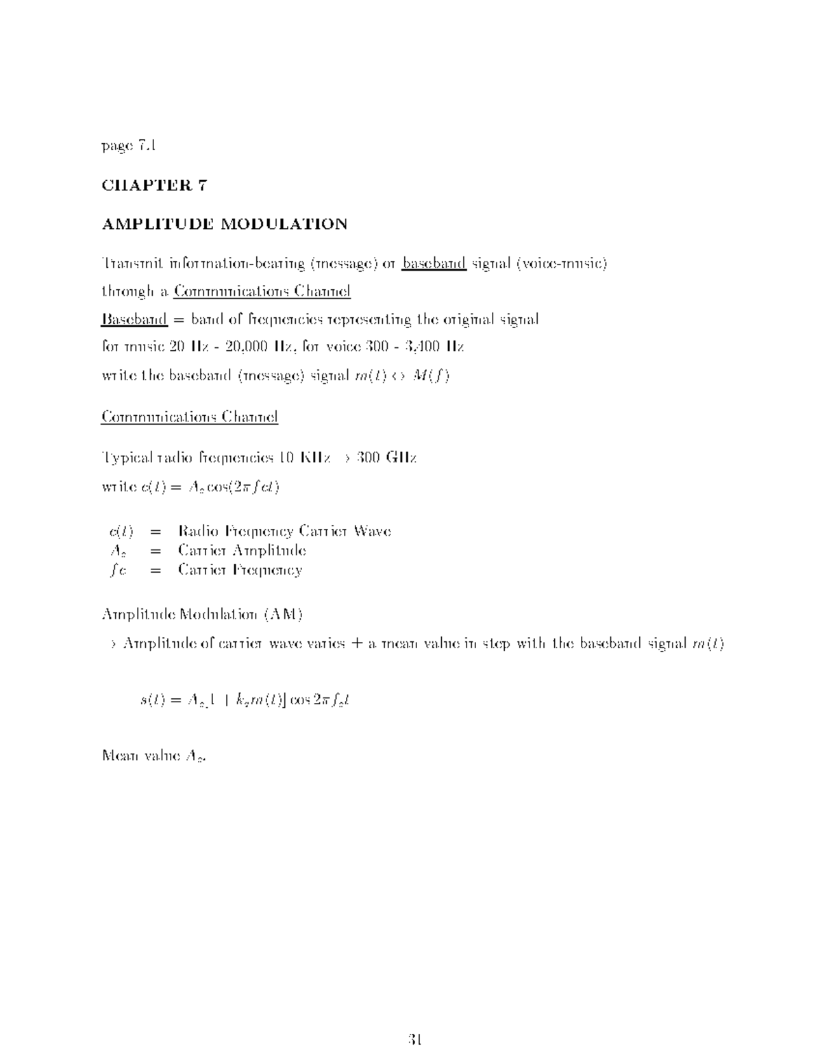 ACS 260 Chapter 7: Amplitude Modulation Concepts and Examples - Studocu