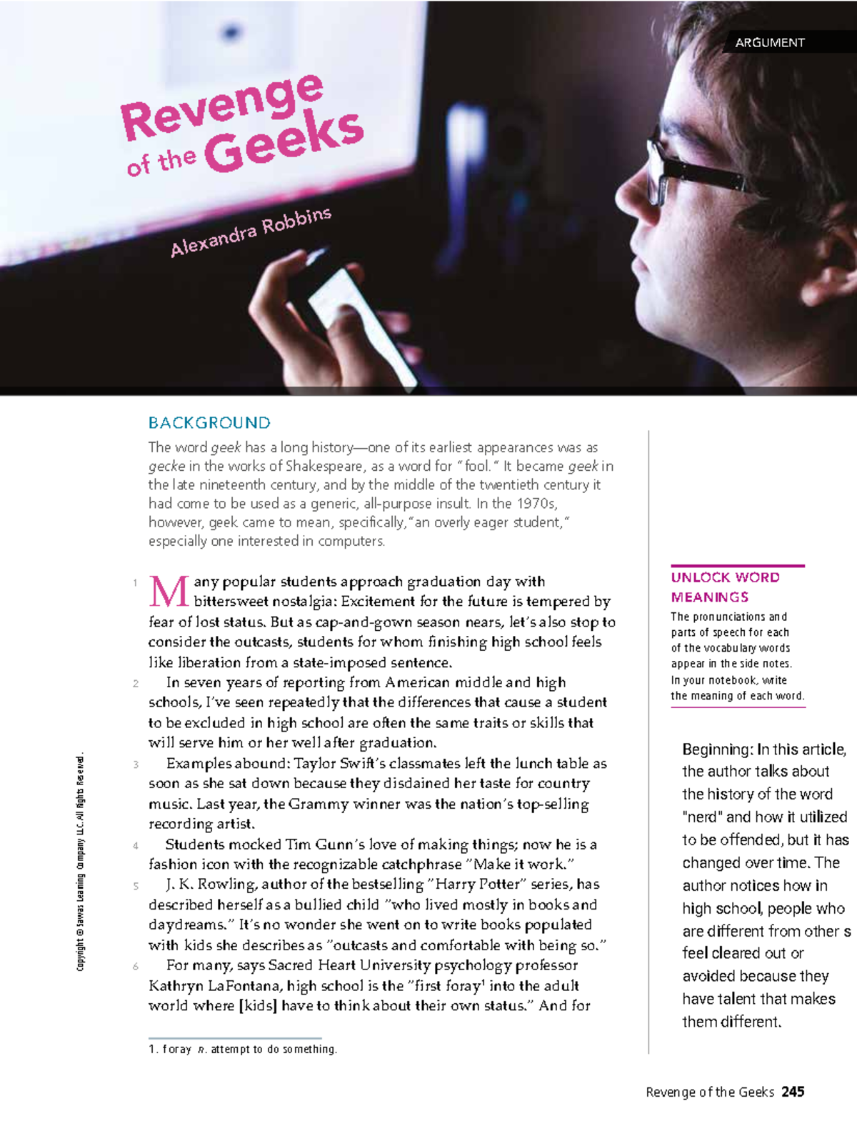 Revenge of the Geeks - This is fun - BACKGROUND The word geek has a ...