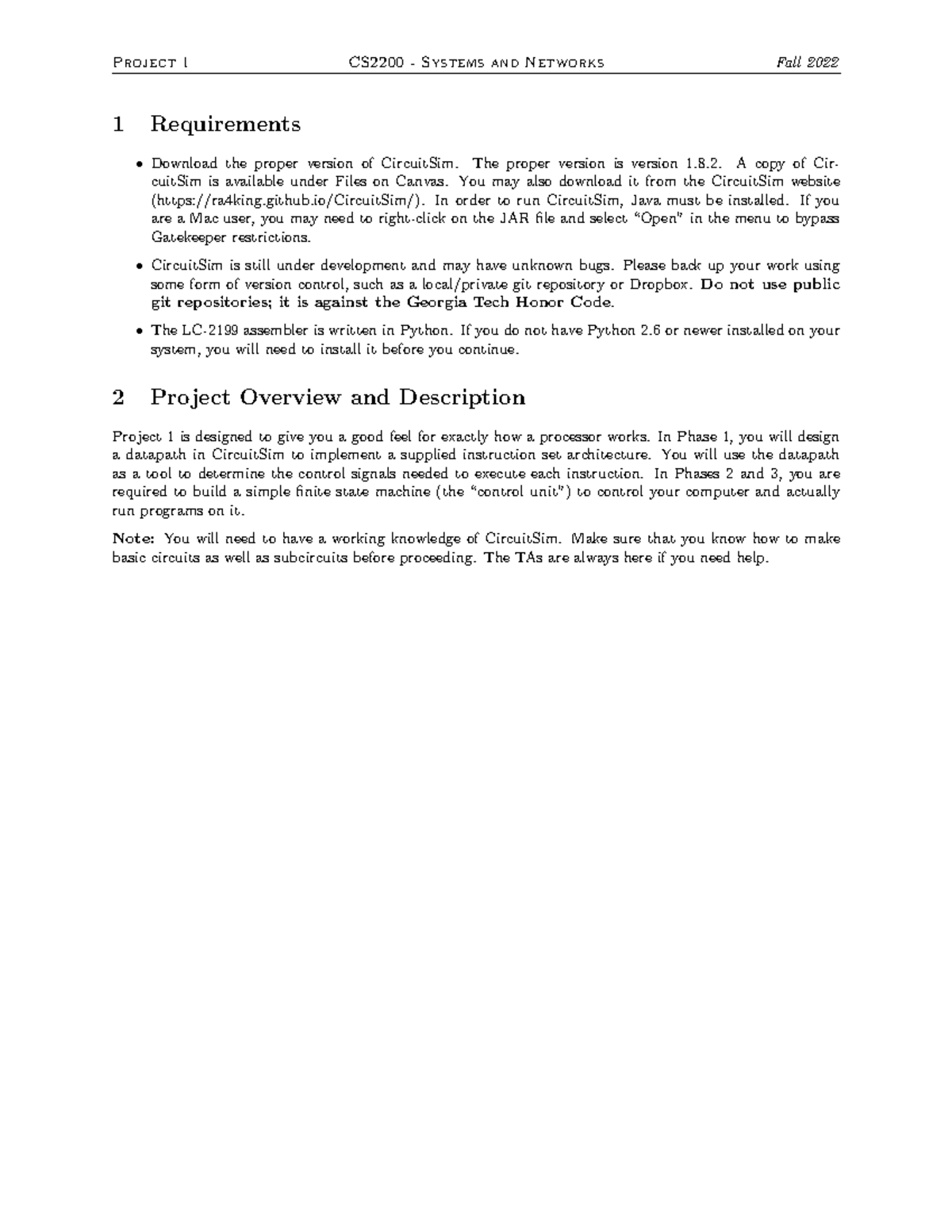 Datapath Project Overview for LC-2199 (Fall 2022) - Studocu