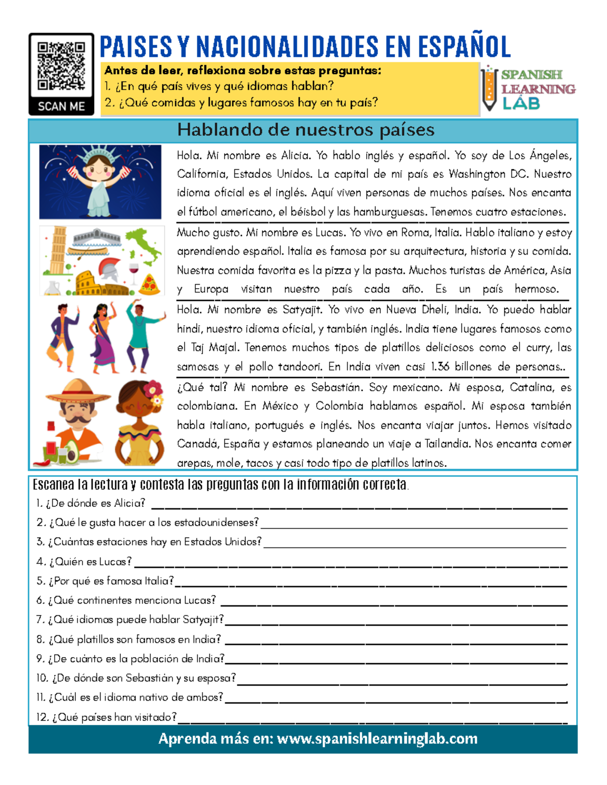 Paises y nacionalidades espanol ejercicios pdf - PAISES Y ...