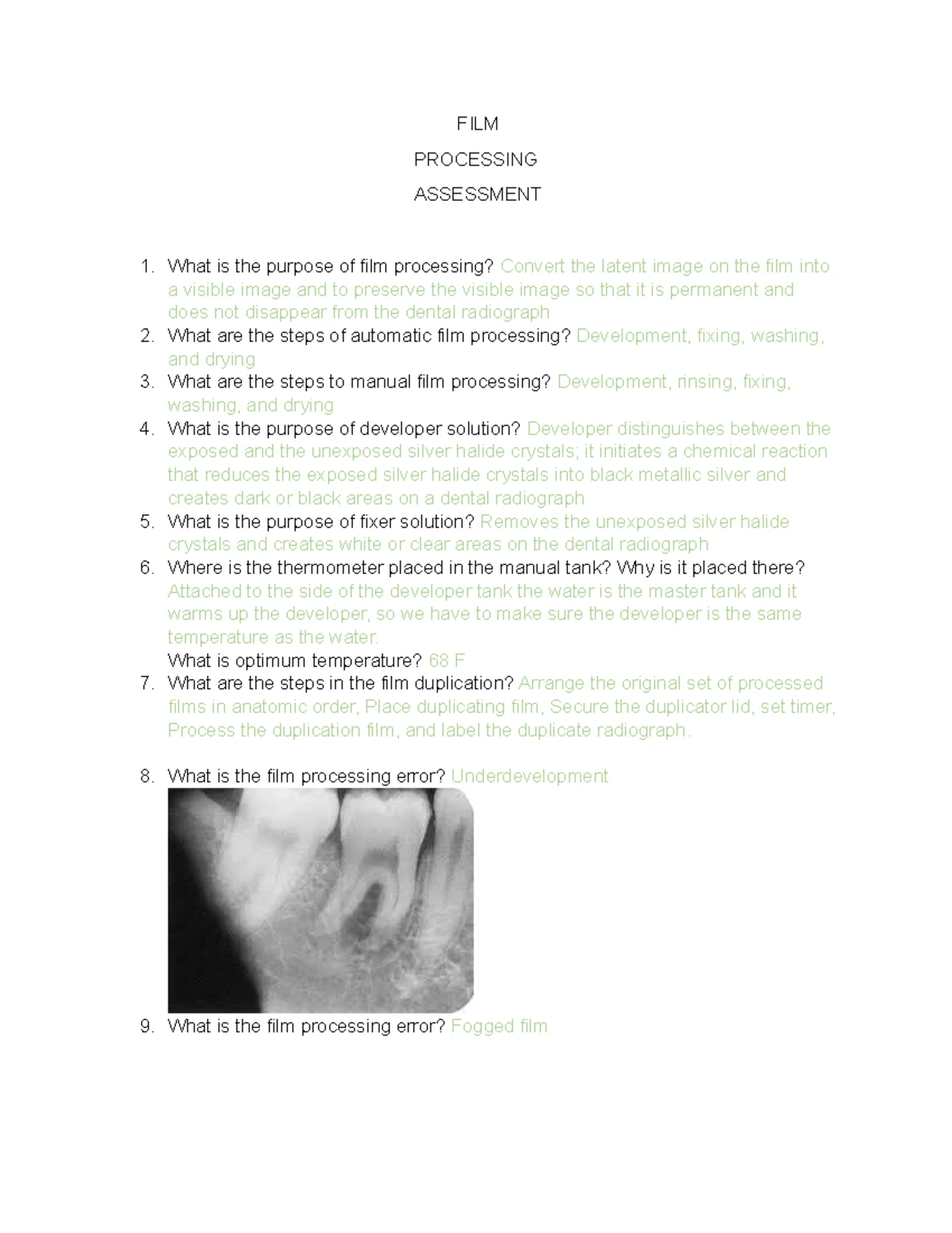 RAD Chapter 7 Quiz - Questions and Answers - RAD Chapter 7 Quiz Lack of contact between screen ...