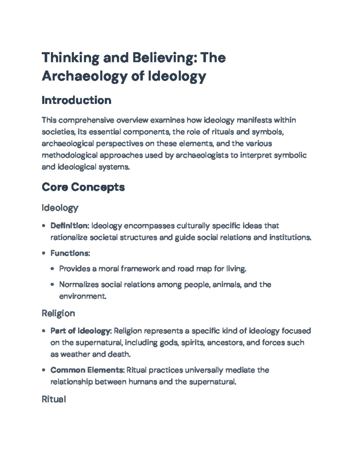 Archaeology of Ideology: An Overview of Symbols, Rituals, and Methods ...