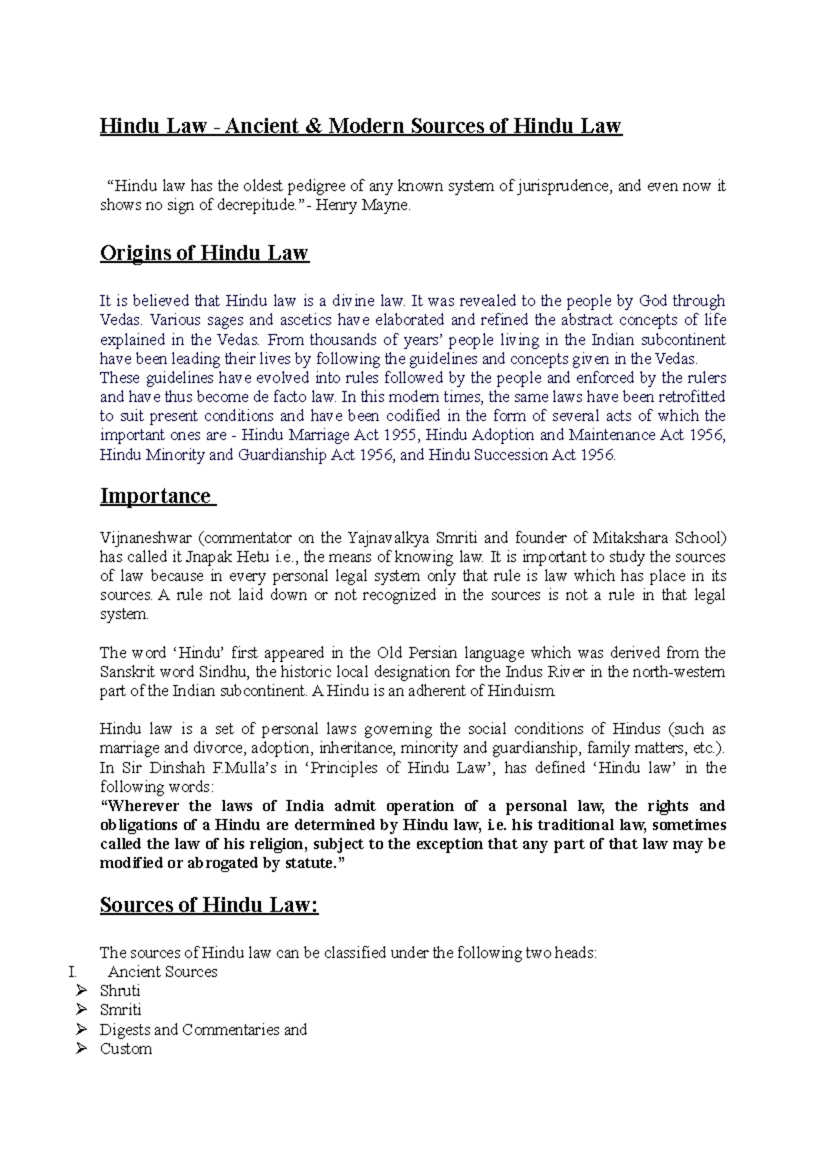 Hindu Law: Understanding Its Ancient & Modern Sources and Evolution ...