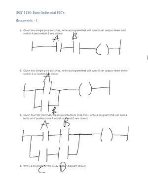 IDSY 1120: Basic Industrial Homework 2 - Number System Conversions ...