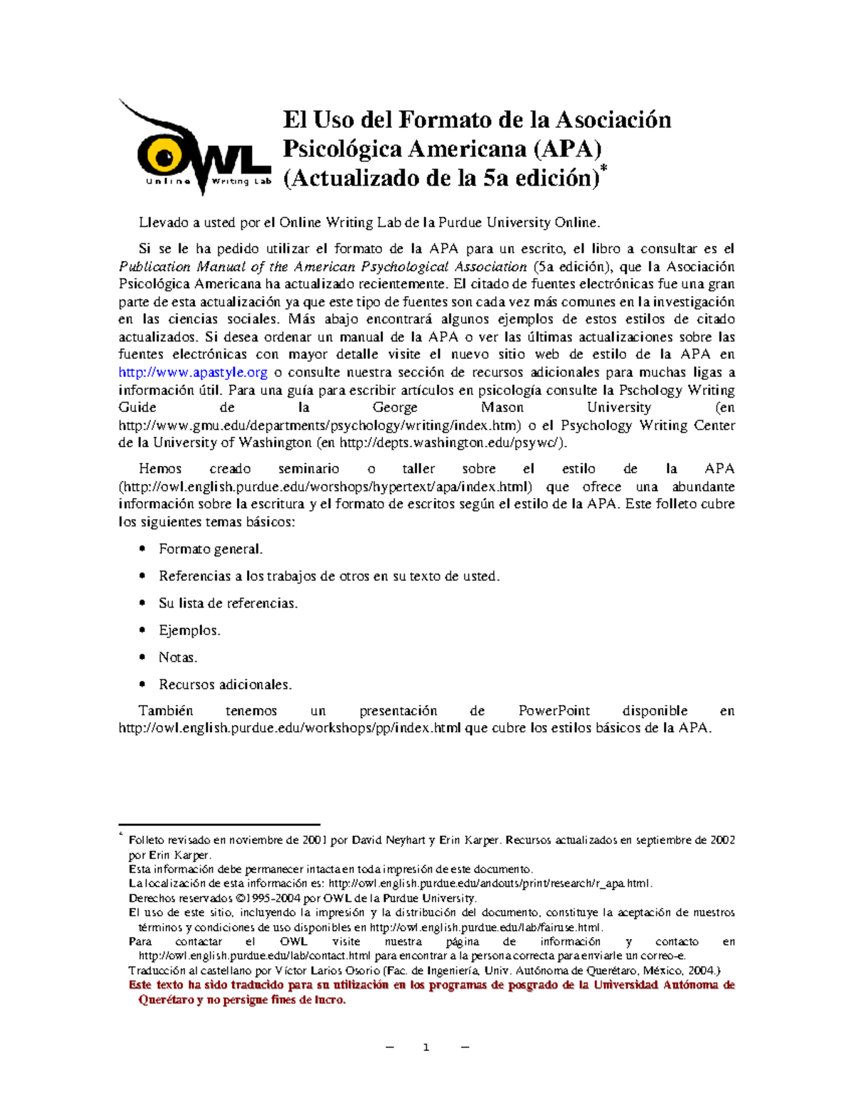 Guía Completa del Formato APA (5a Edición) - Recursos y Ejemplos - Studocu