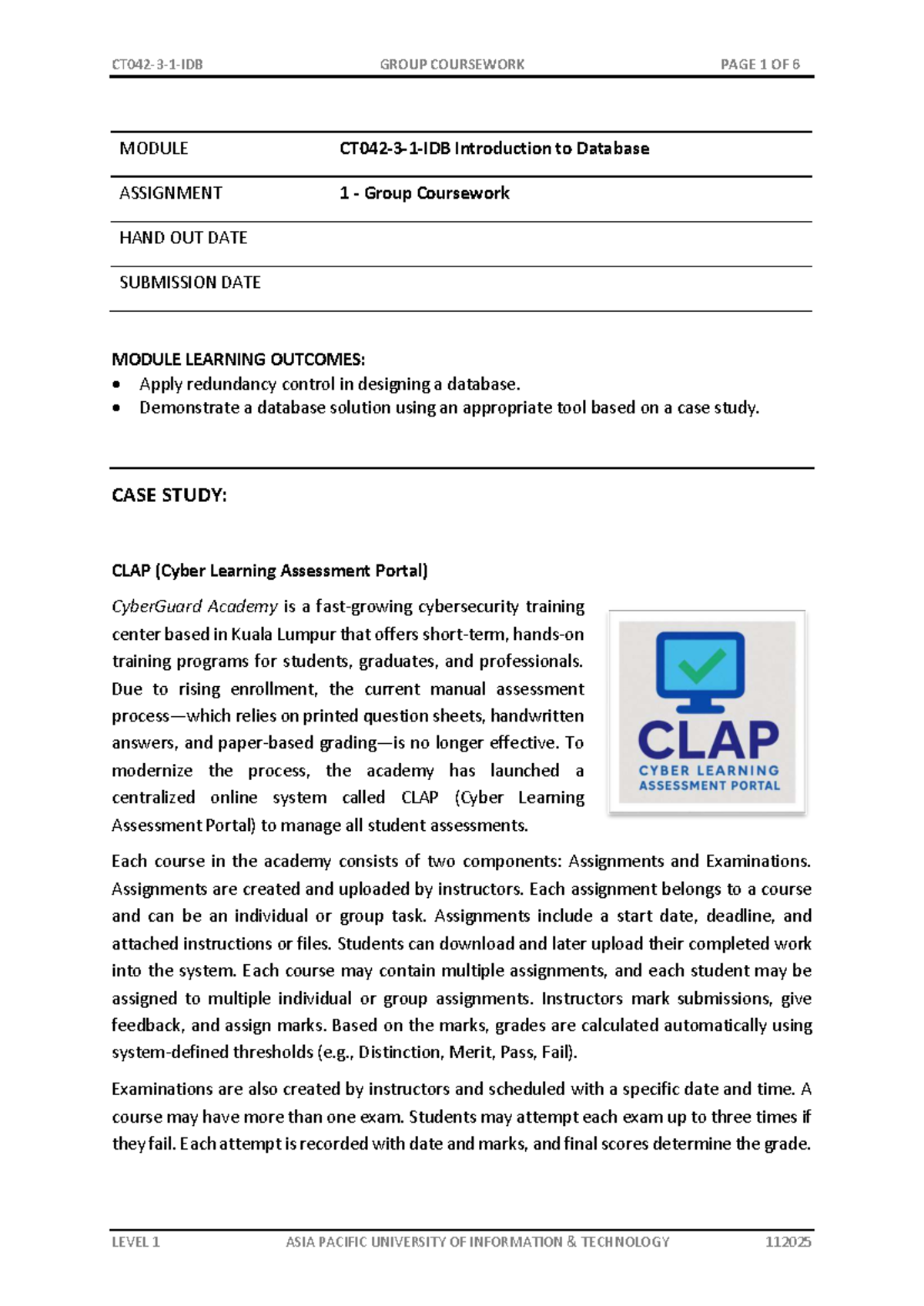 IDB 112025 Group Coursework: Database Design & Implementation ...