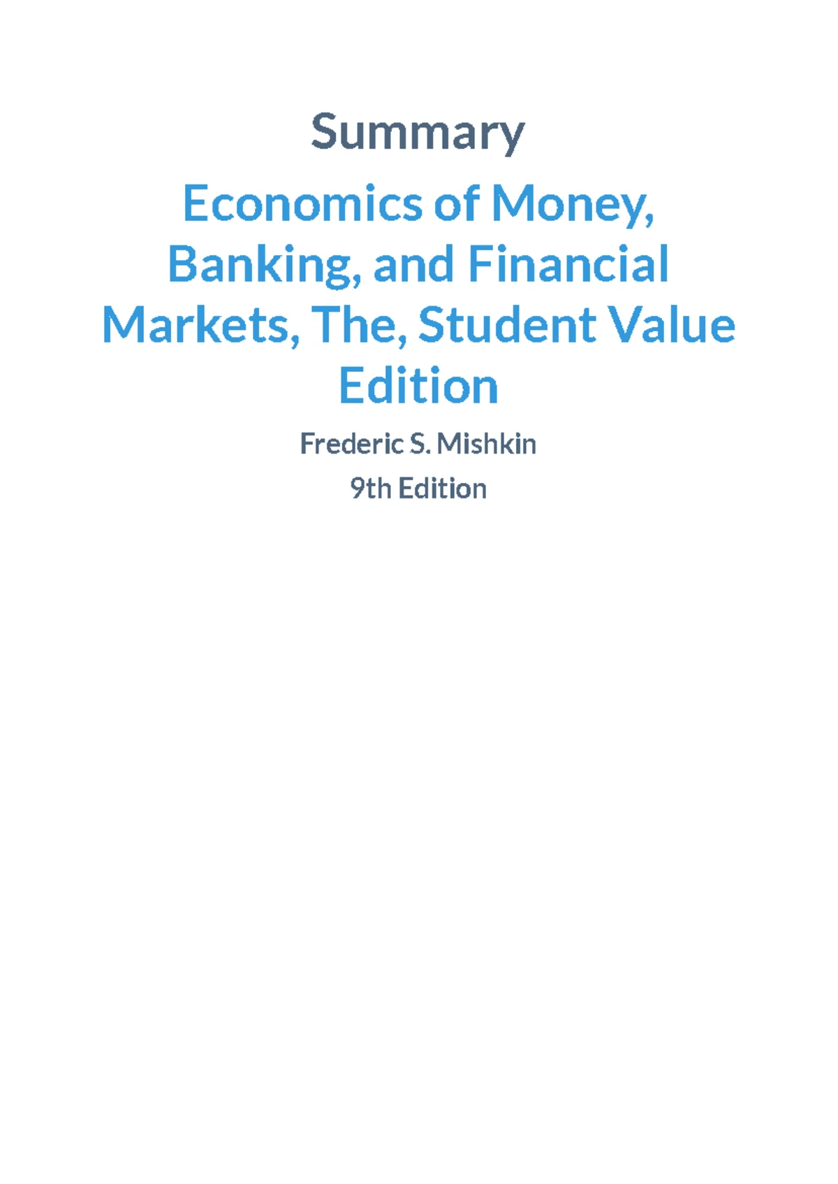 MCQs- Chapter 01- Financial System. - Chapter 2 Overview of the ...