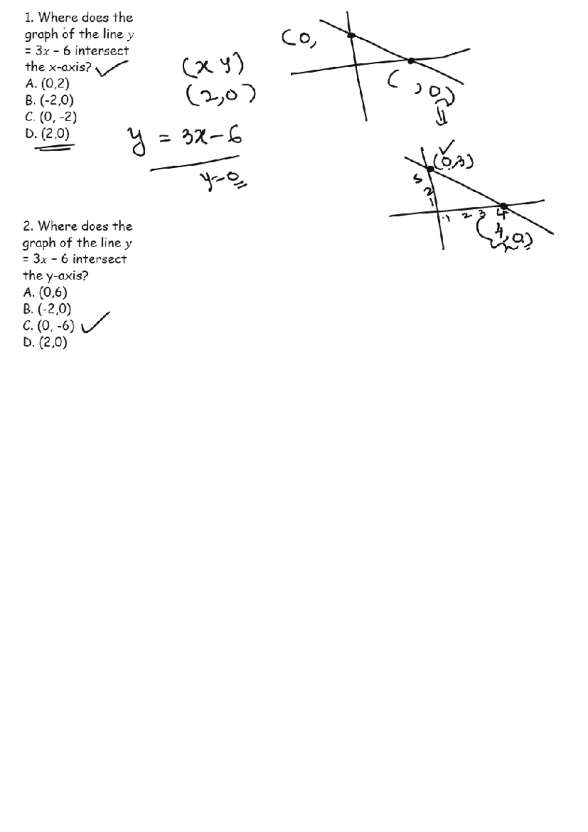 Math Quiz MQ G-10: Graph Intersections and Function Analysis - Studocu
