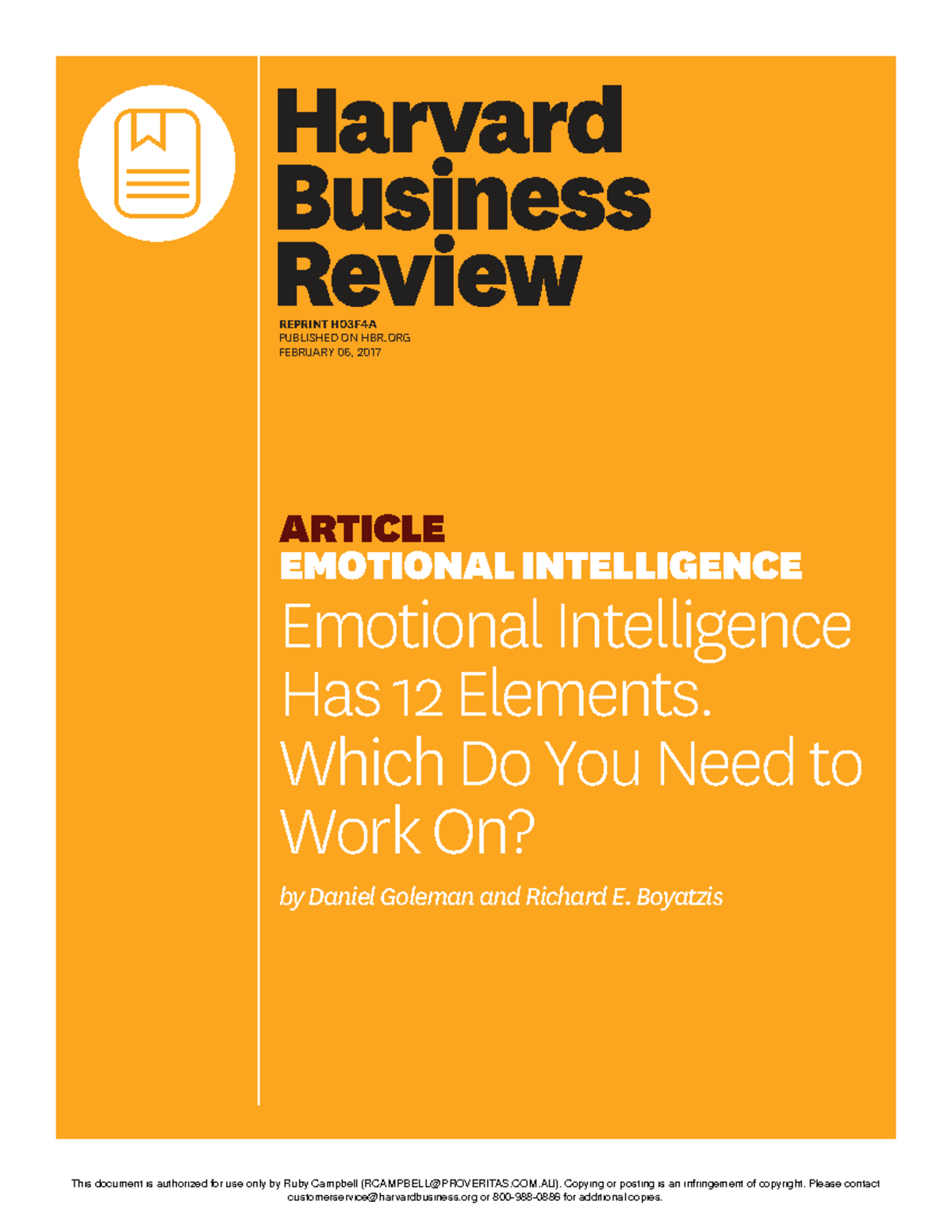 Emotional Intelligence (H03F4A): 12 Key Elements for Development - Studocu