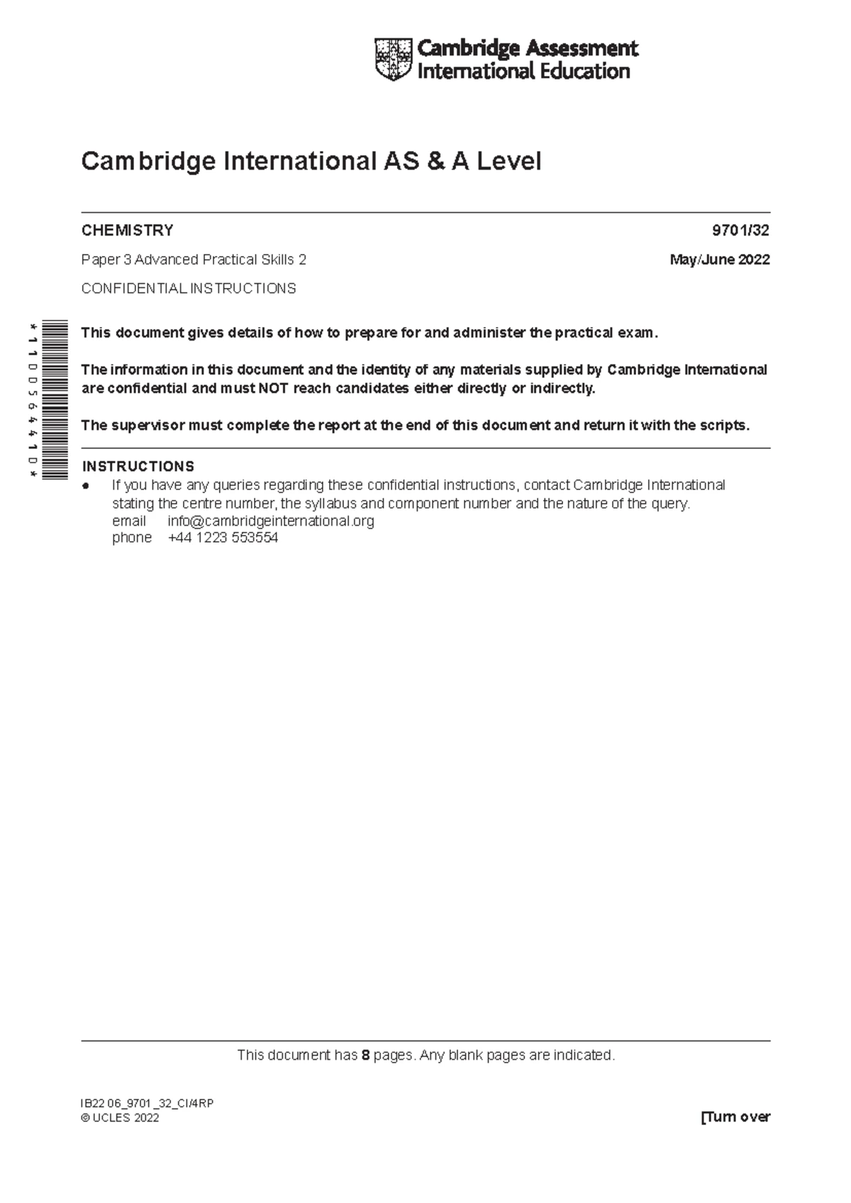 9701 s22 ms 23 - test - This document consists of 12 printed pages ...