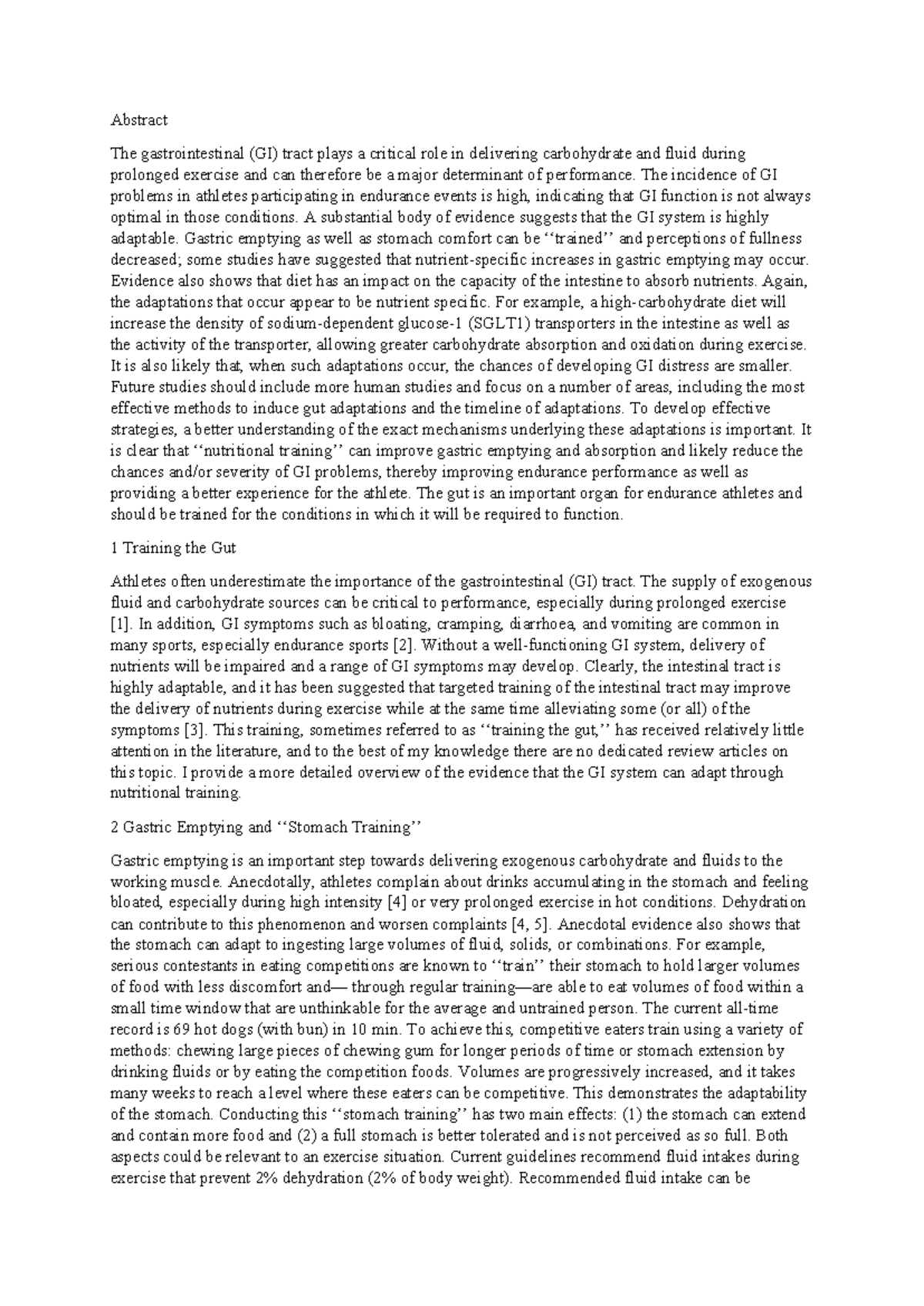 Article - XXX: Training the Gut for Enhanced Endurance Performance ...