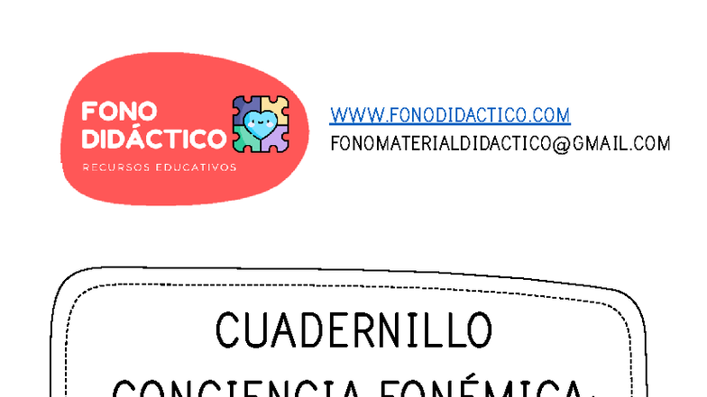 Cuadernillo Conciencia Fonémica: Vocales y Sonidos Iniciales - Studocu
