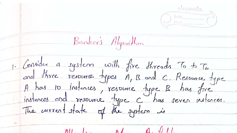 Bankers Algorithm Case Study: Safe State Analysis and Requests - Studocu