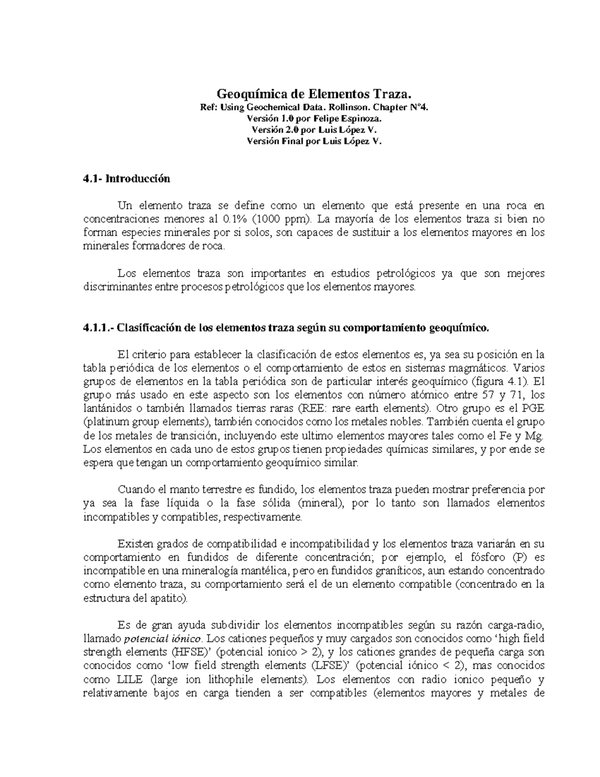 Geoquímica de Elementos Traza: Análisis y Comportamiento en Rocas - Studocu