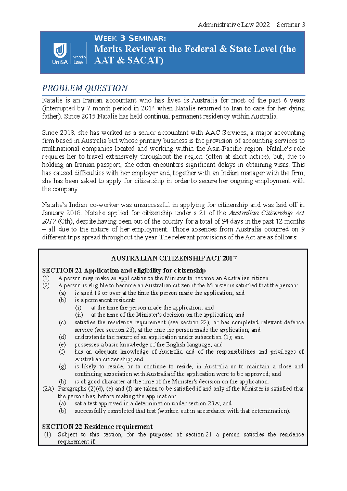Admin Law Seminar 3 - Merits Review at the Federal and State Level ...