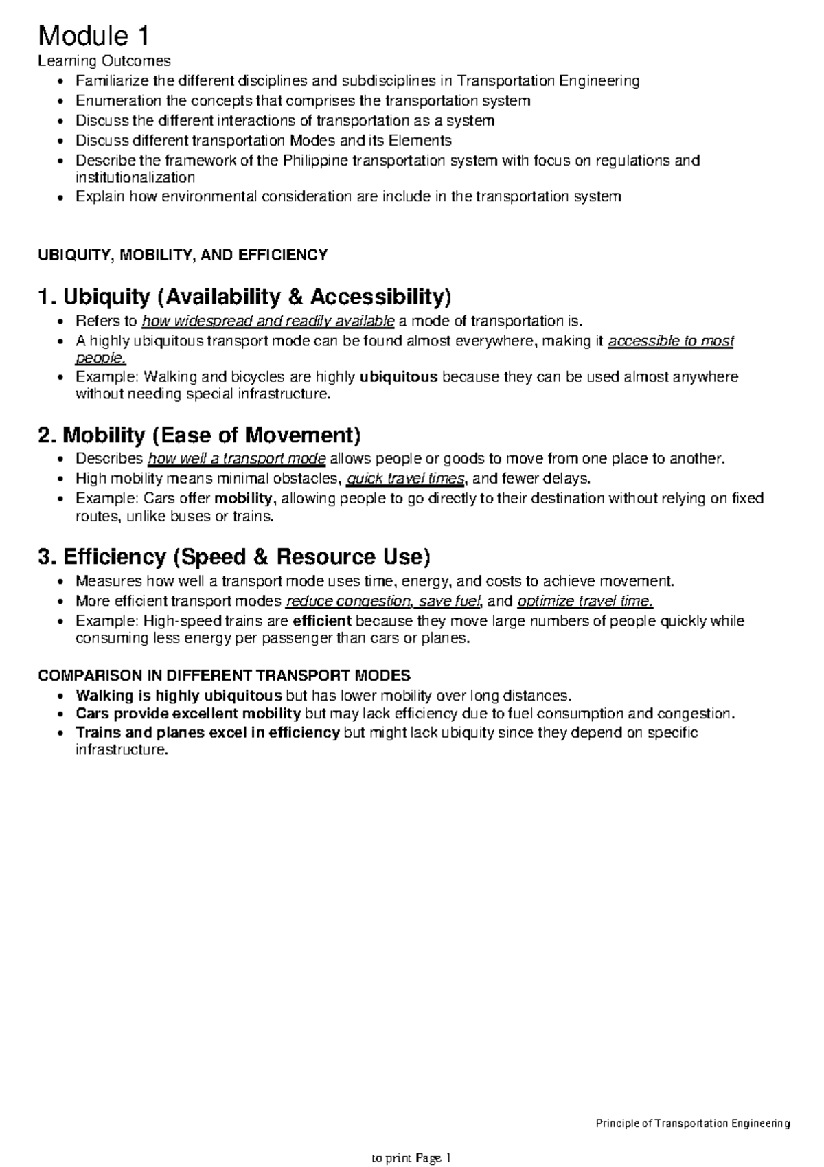 Principles of Transportation Engineering: Ubiquity, Mobility ...