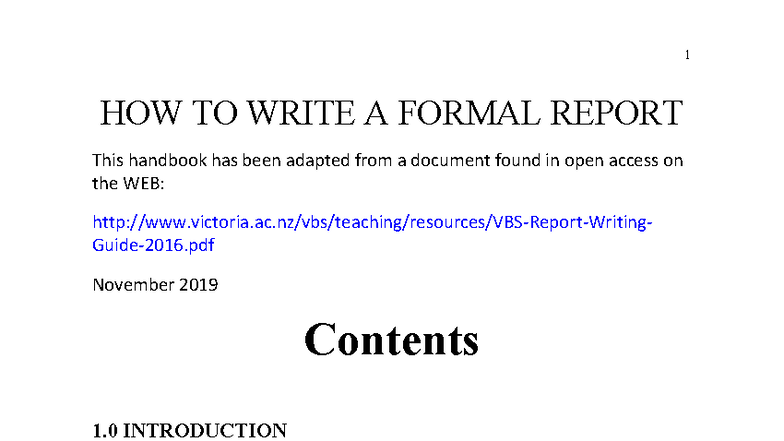 ENG 101: Guide to Writing a Formal Report - Studocu