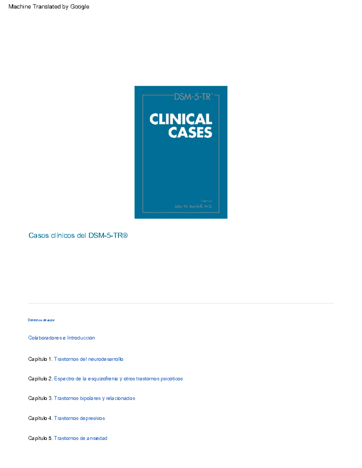 Casos Clínicos en Psiquiatría: DSM-5-TRT - Ed. John W. Barnhill - Studocu