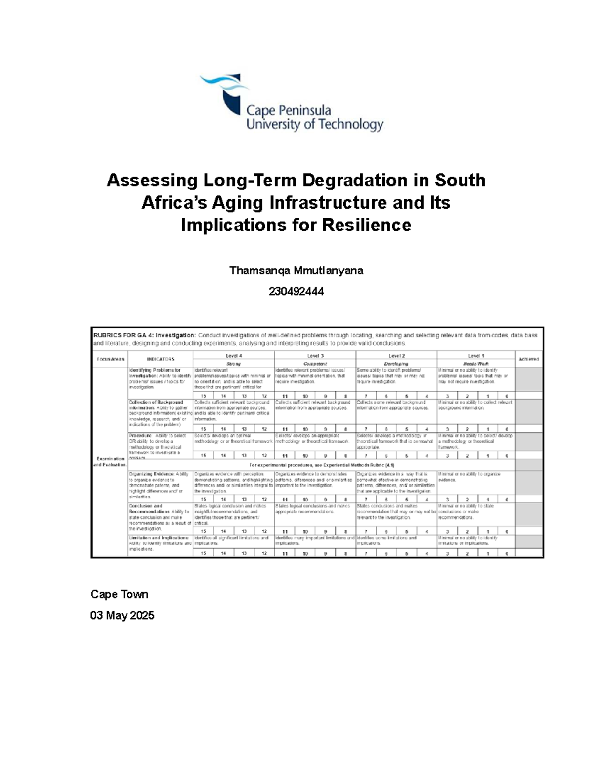 Assessing Long-Term Degradation in South Africa's Aging Infrastructure ...