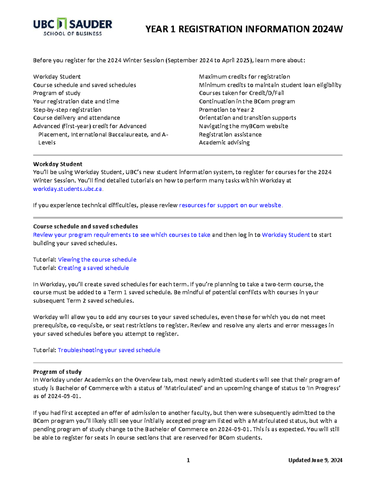 BCom Year 1 Registration Guide for 2024 Winter Session - Studocu