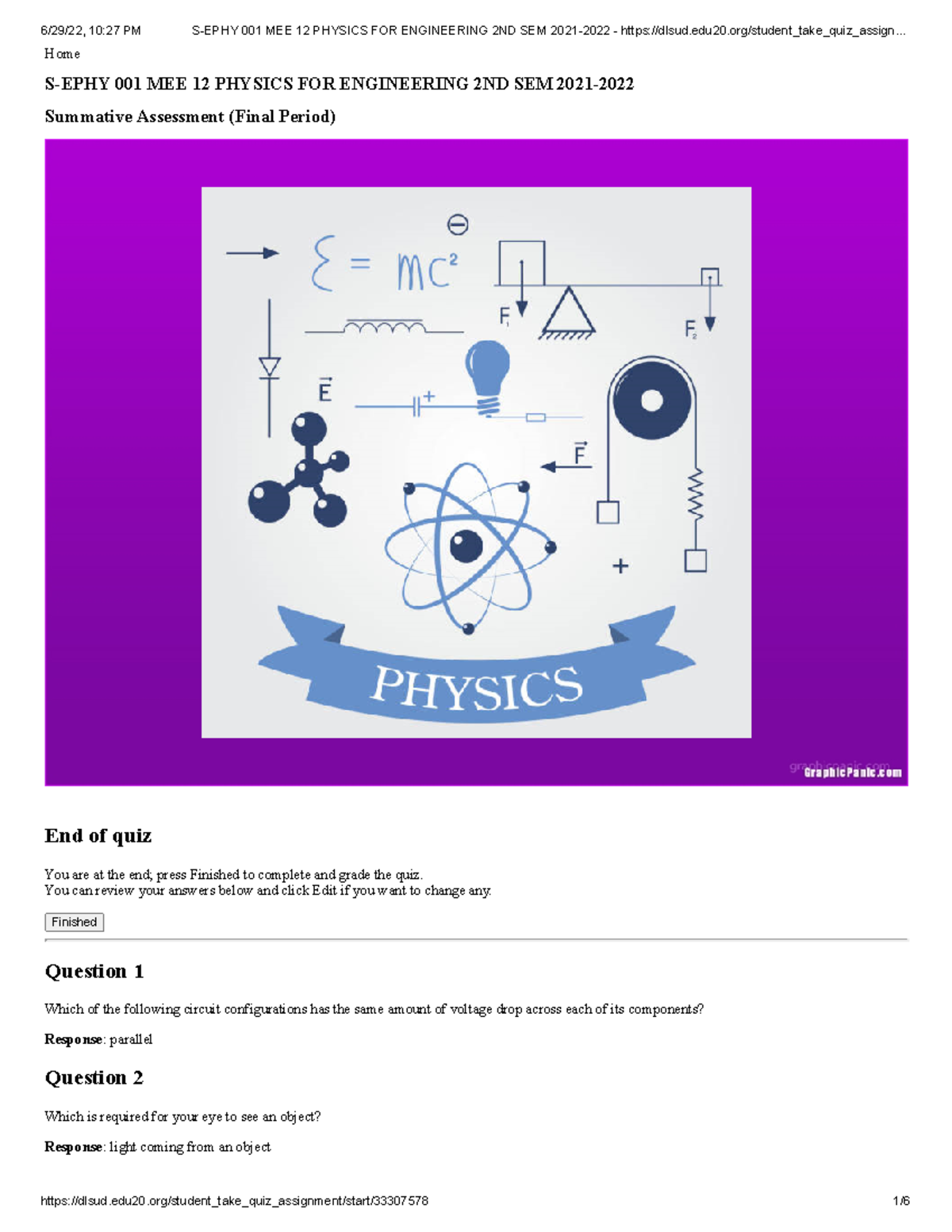 S-EPHY 001 MEE 12 Physics FOR Engineering 2ND SEM 2021-2022 - https ...