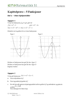 Eksamensoppgaver MAT1001 - MAT1001 Matematikk Aktuelle eksamensoppgaver ...
