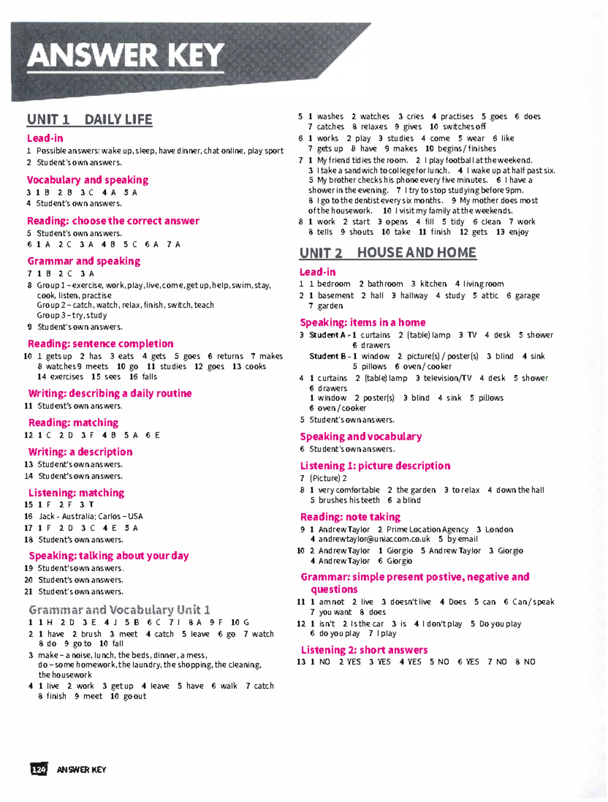 IELTS Foundation Student's Book: Unit 1-3 Answer Key - Studocu