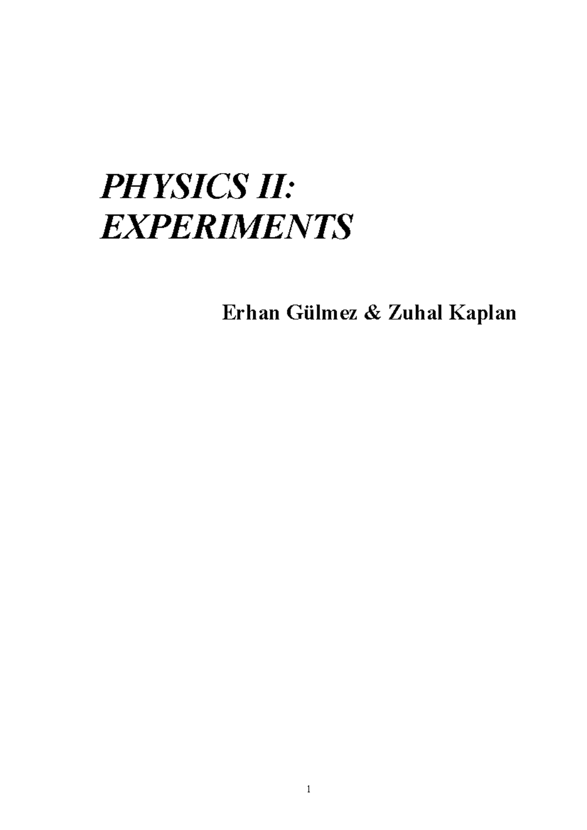 PHYS 102: Lab Book for Experimental Physics II - Studocu