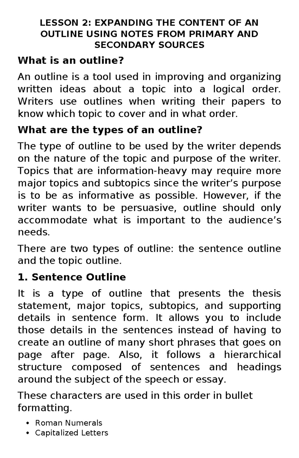 646520473 Lesson 2 Expanding the Content of an Outline Using Notes From ...