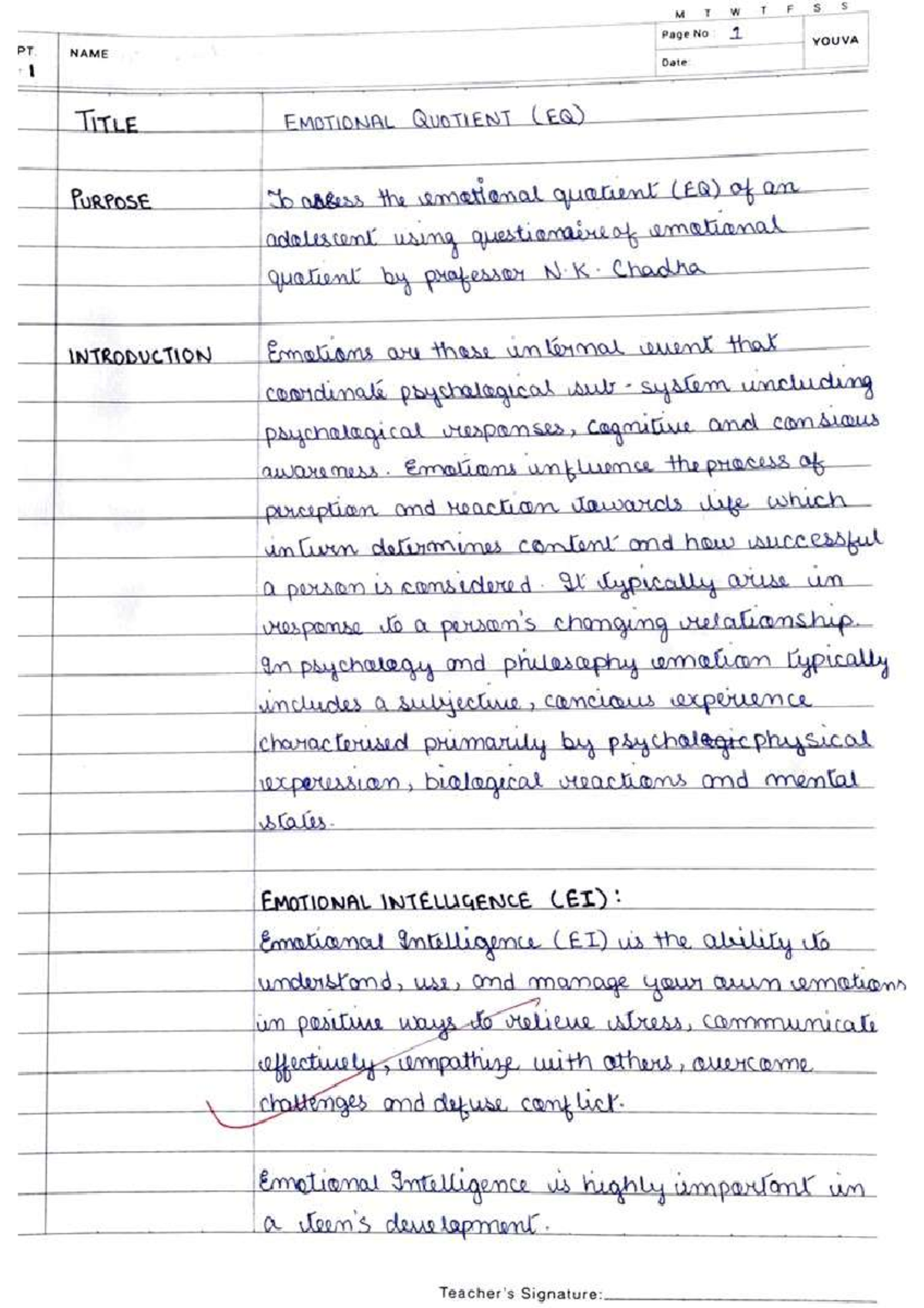 EQ - CBSE Psychology Practical 2 Class 12 Notes - Studocu