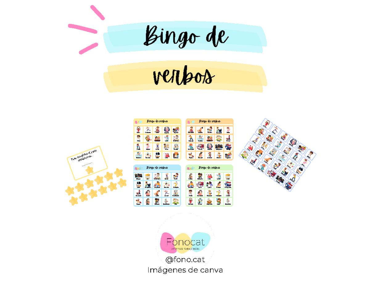 Bingo de Verbos - Actividad Interactiva para Aprender Verbos - Studocu