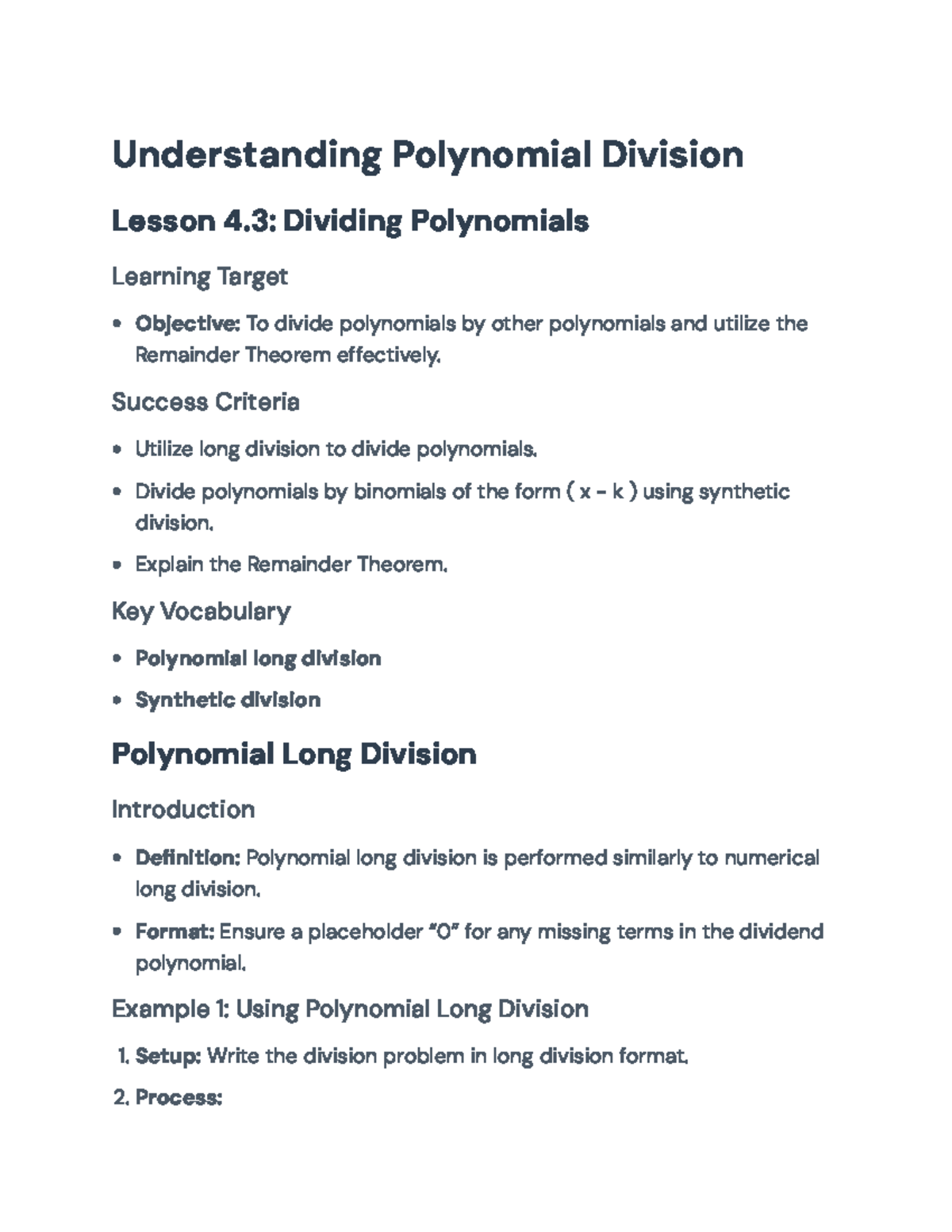 Understanding Polynomial Division: Long Division & Synthetic Methods ...