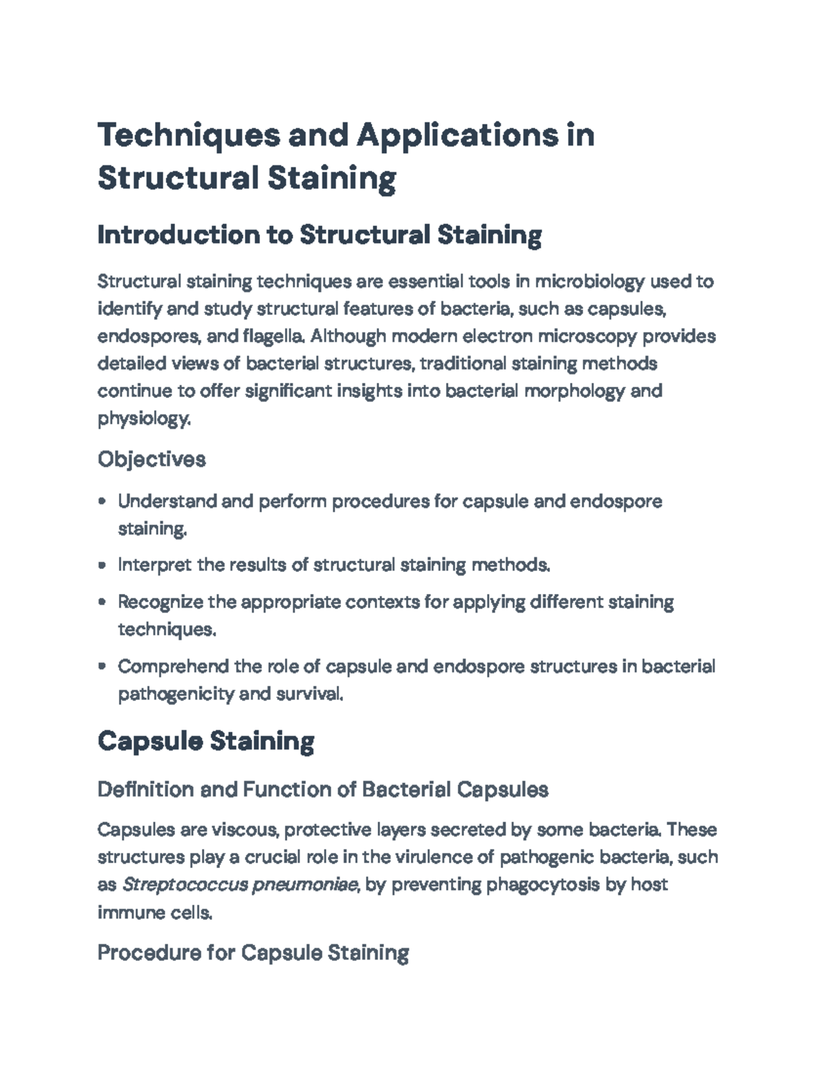 Structural Staining Techniques in Microbiology: Capsule & Endospore ...