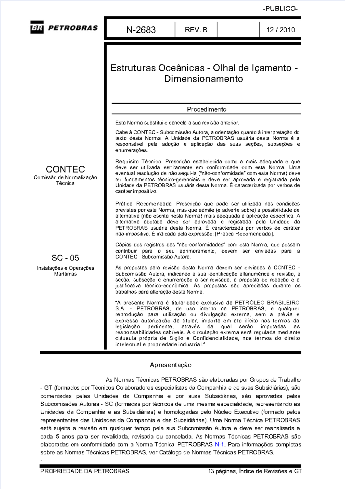 NBR-2683 Normas Técnicas para Dimensionamento de Olhais de Carga - Studocu