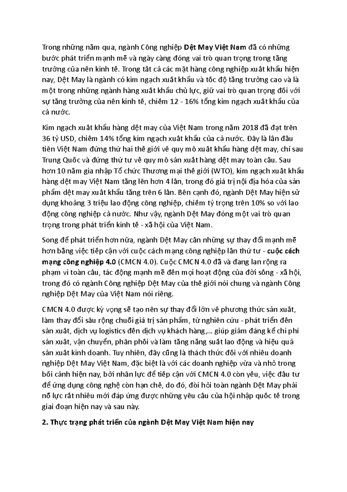 Thị trường - Trong nh ững năm qua, ngành Công nghi p ệ D t May Vi t ...