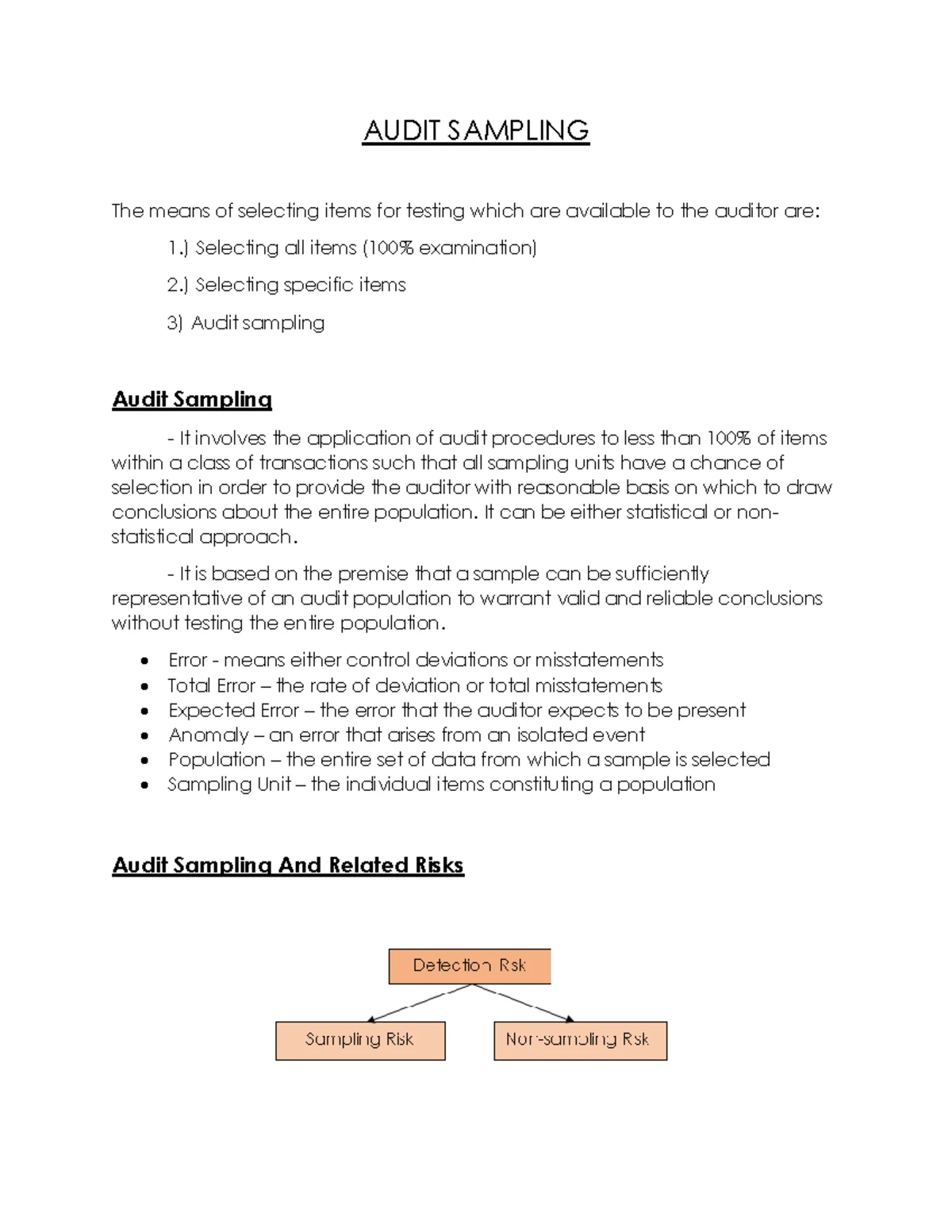 Variable Sampling - Lecture notes 3 - AUDIT SAMPLING (cont.) VARIABLE ...