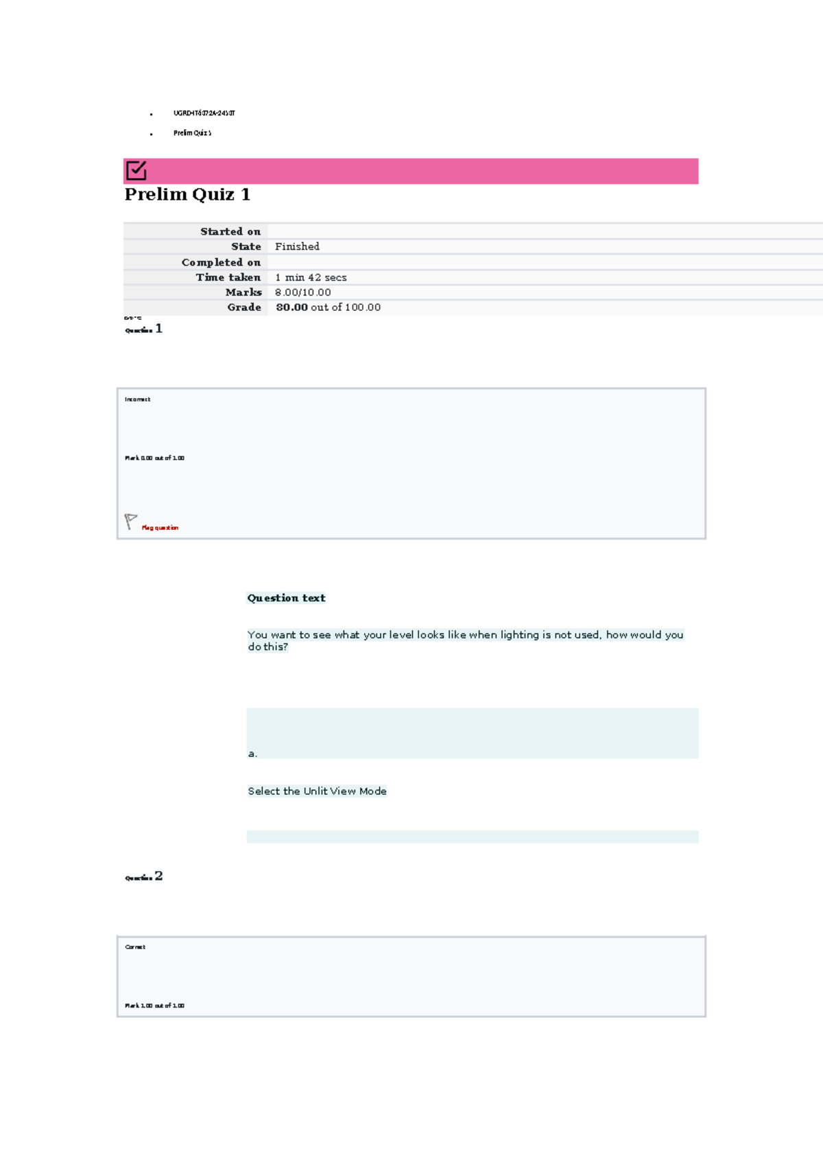 Ugrd It6372a Game Engine Programming 2 Prelim Quiz 1 Ugrd It6372a 2413t Prelim Quiz 1