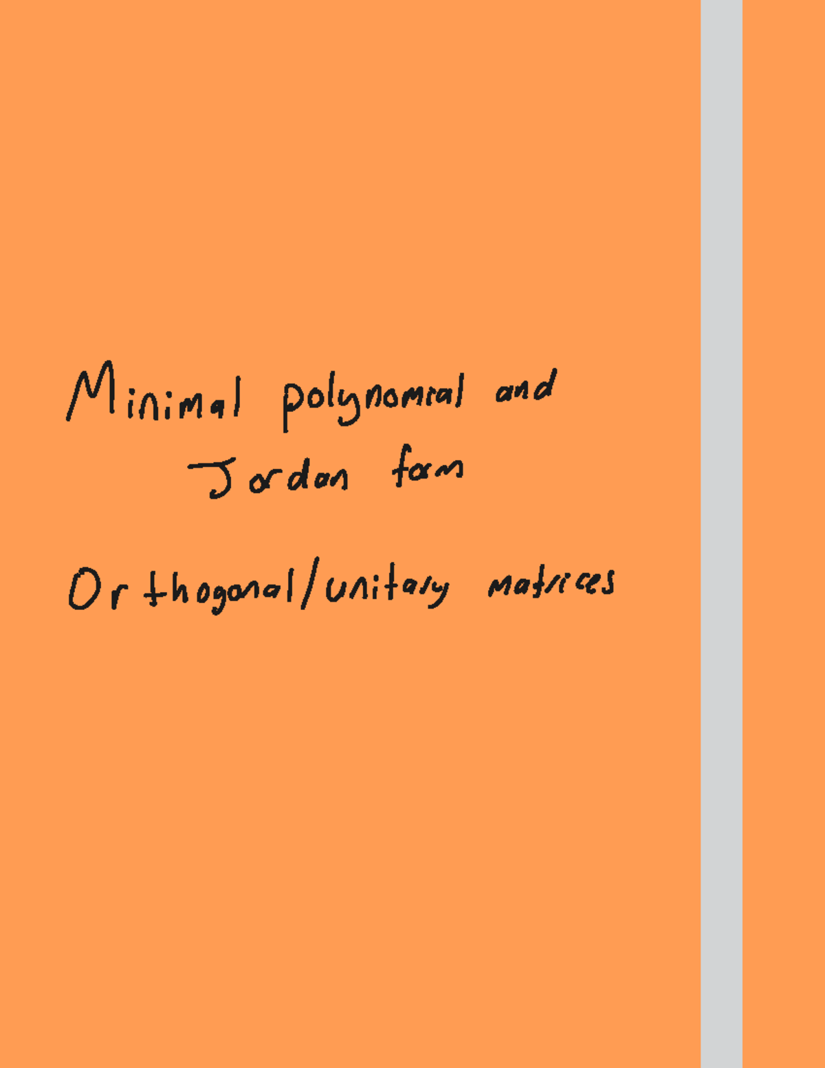 236 - Apr 1 - Lecture Notes on Minimal Polynomials & Jordan Forms - Studocu