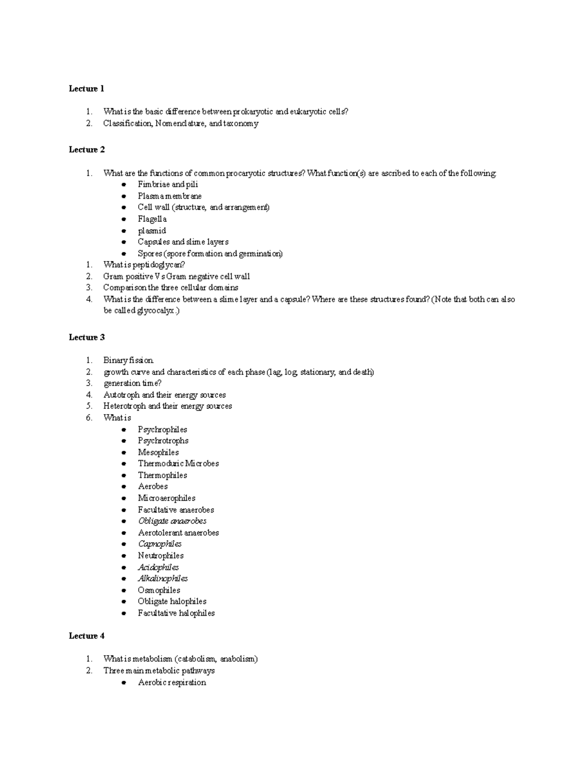 Lec Micro Lab - Review Sheet: Prokaryotic vs Eukaryotic Cells ...