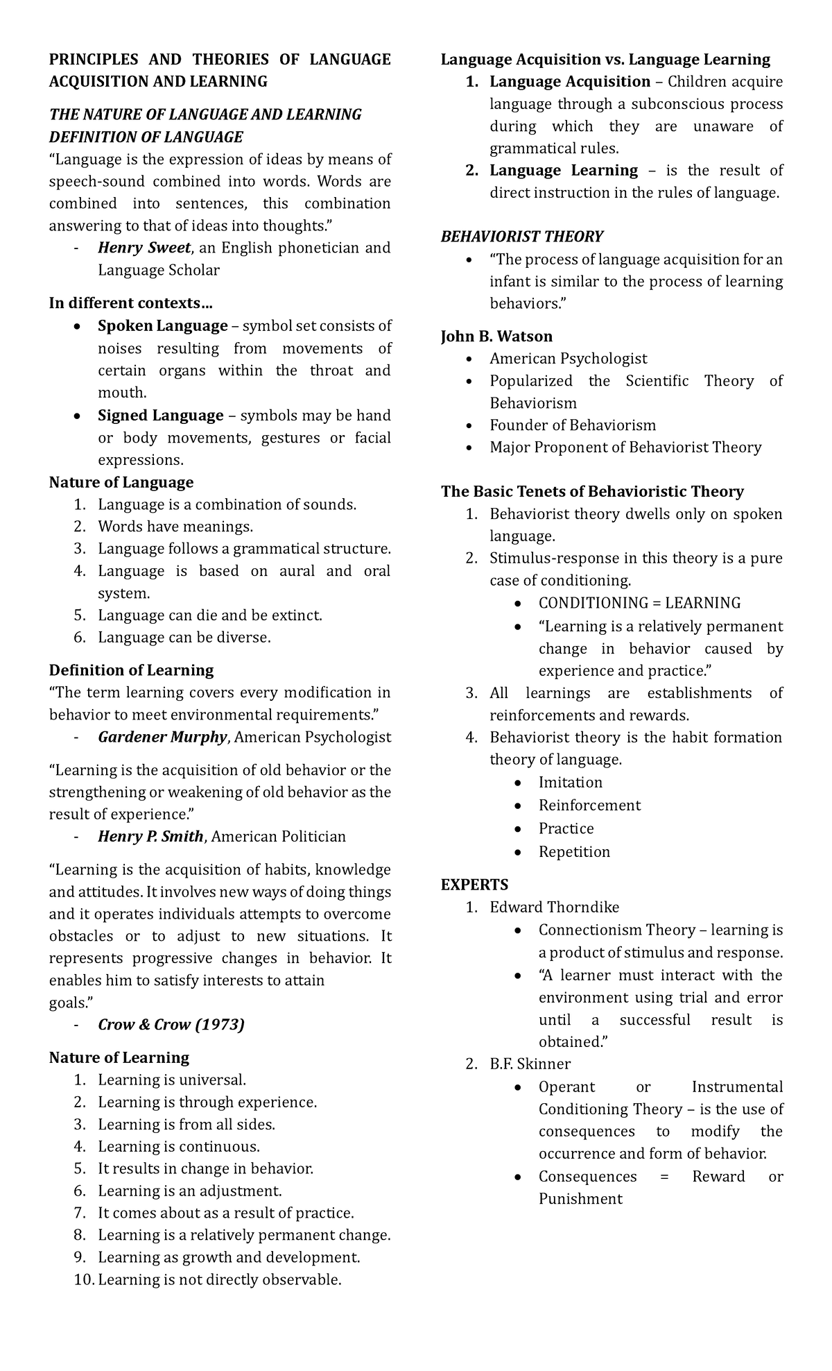LANG 101: Principles and Theories of Language Acquisition and Learning ...